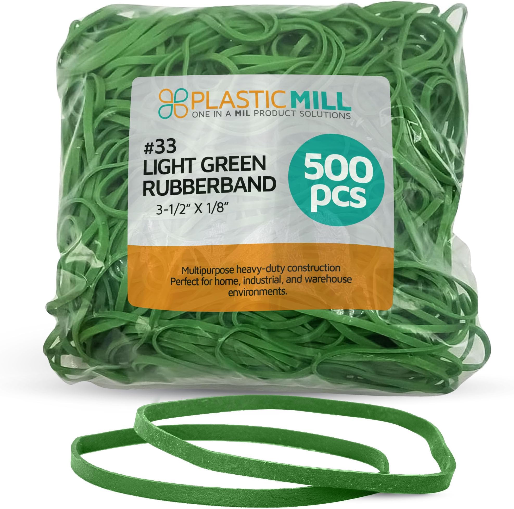 Amazon.com : PlasticMill Light Green Rubber Bands Size 33 (3 1/2" x 1/8 ...