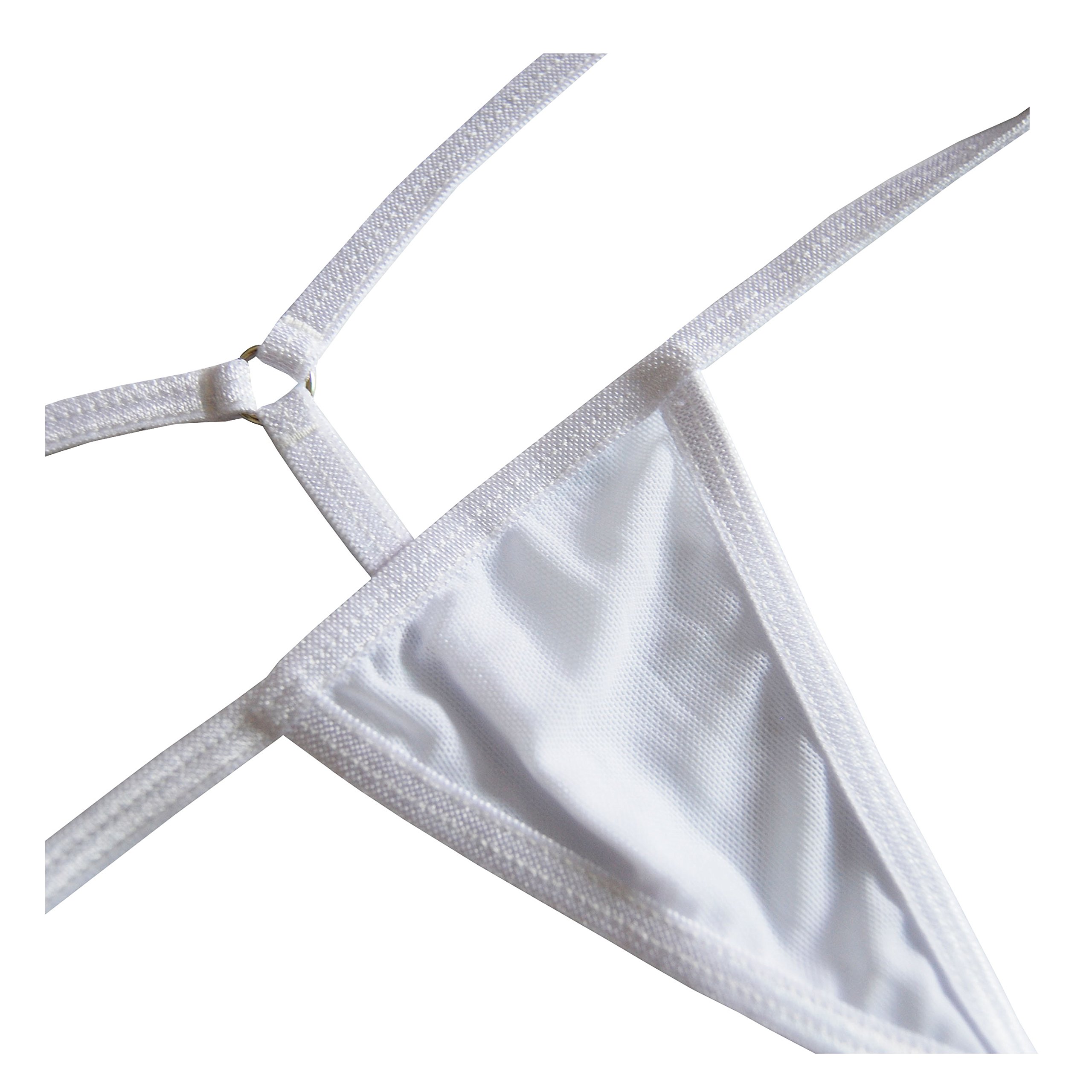 Esquki Women’s Sheer Extreme Bikini Halterneck Top and Tie Sides Micro ...