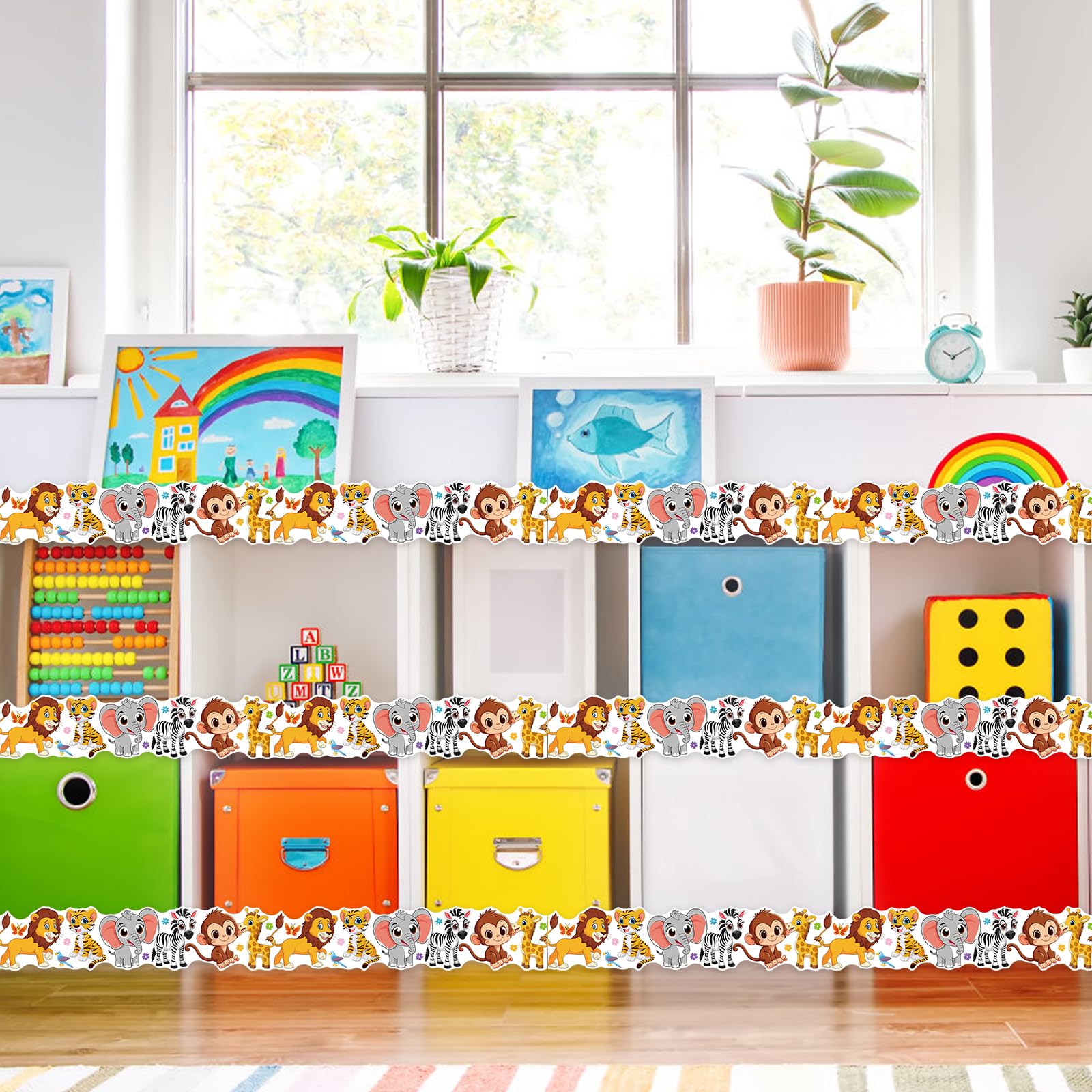 Snapklik.com : Jungle Animals Bulletin Board Border, 65.6Ft Cute Animal ...