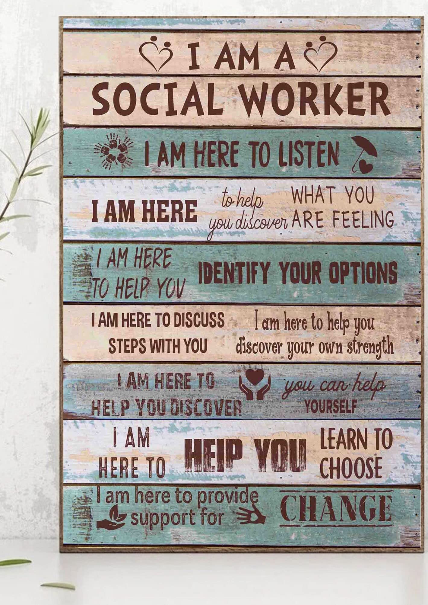 Amazon.com: Retro Metal Tin Sign 5.5 X 8 Inches I Am A Social Worker ...