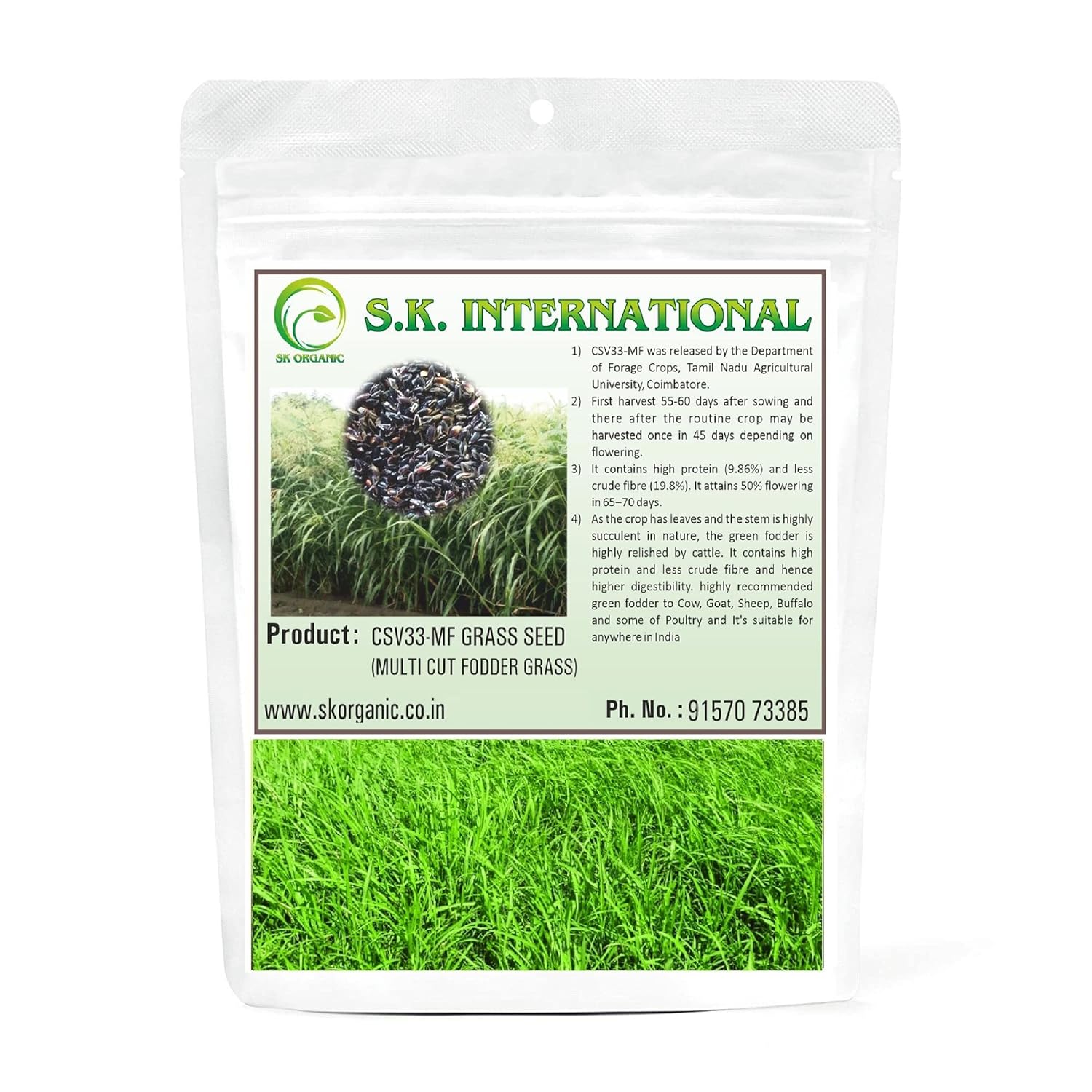 SK ORGANIC CSV33MF Multicut Grass Seeds for cow buffalo goat cattle ...