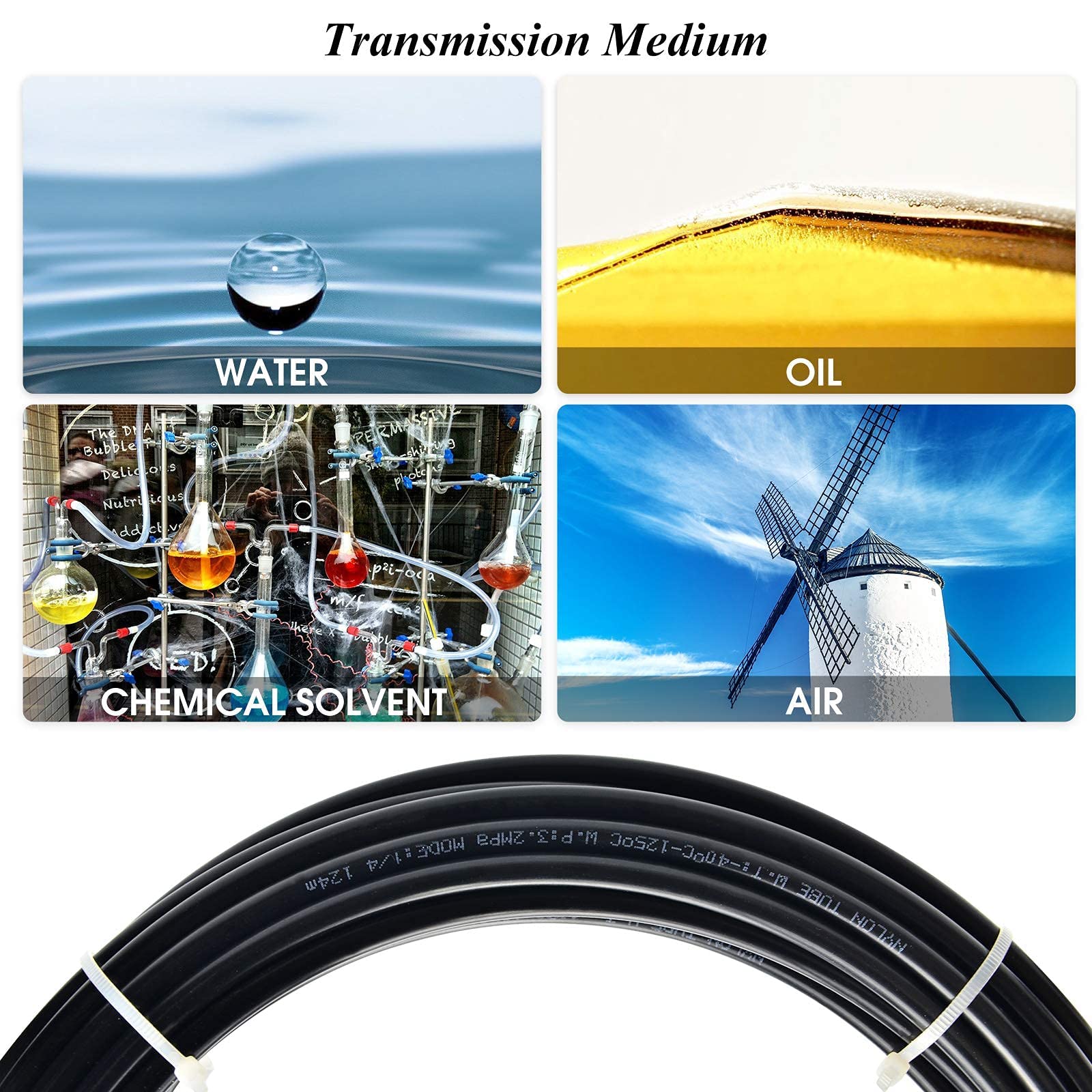 Snapklik.com : TAILONZ PNEUMATIC Air Line DOT 1/2 Inch Od Black ...