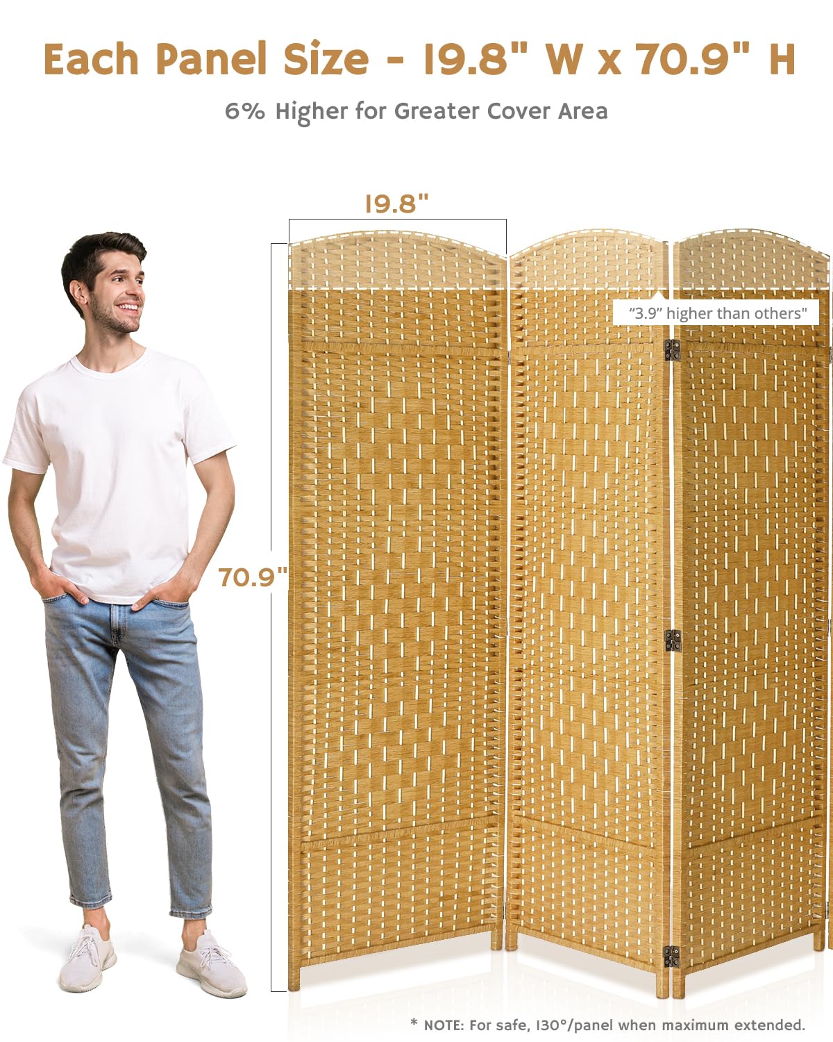 Snapklik.com : Room Divider 6 Panel Room Partition, Foldable ...