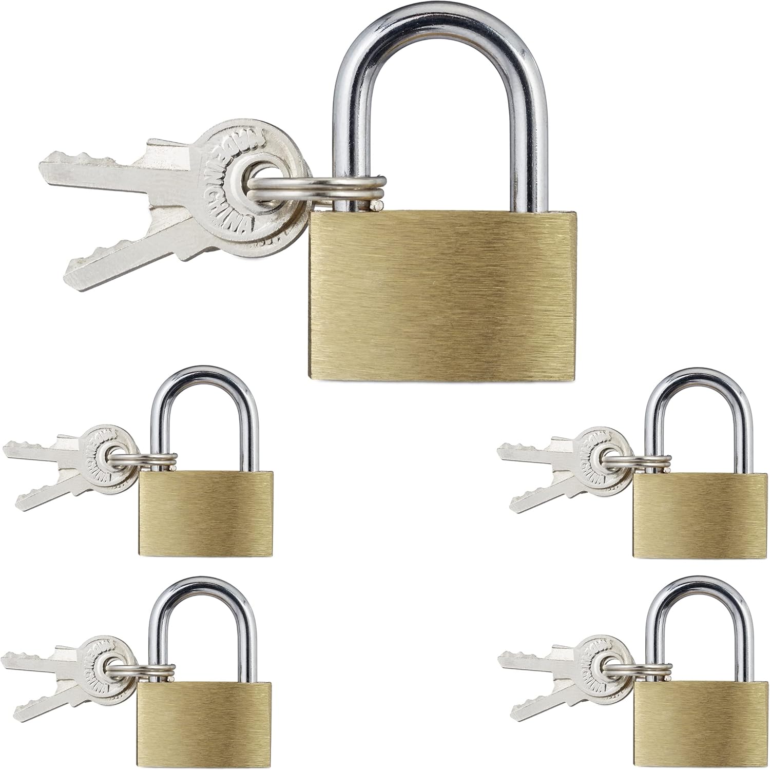 Relaxdays 10024069, Gold Set of 5 with 10 Keys, Height 35 mm, Suit-or ...