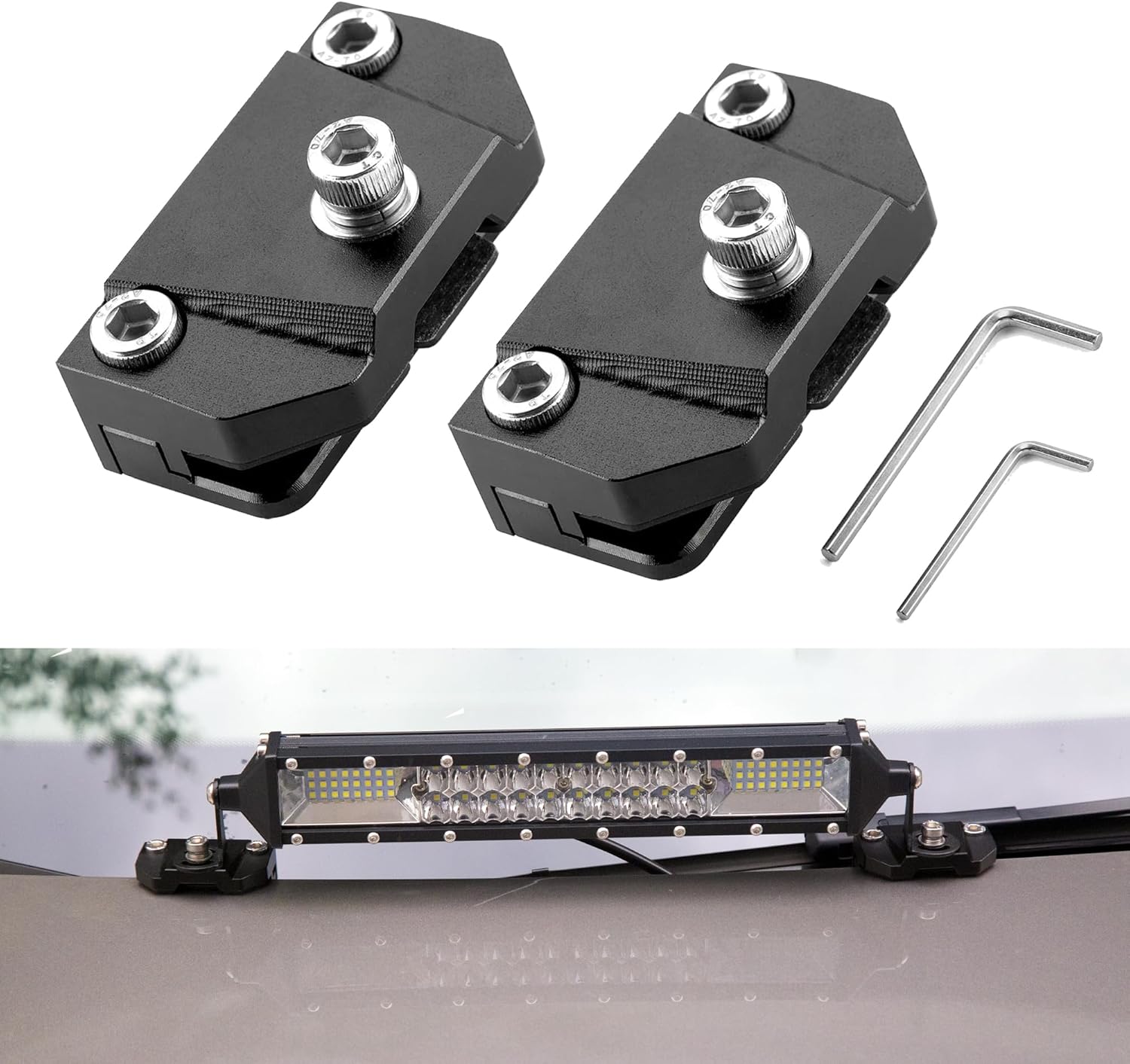 Amazon.com: 2PCS LED Light Bar Mount Bracket Adjustable Aluminum Alloy ...