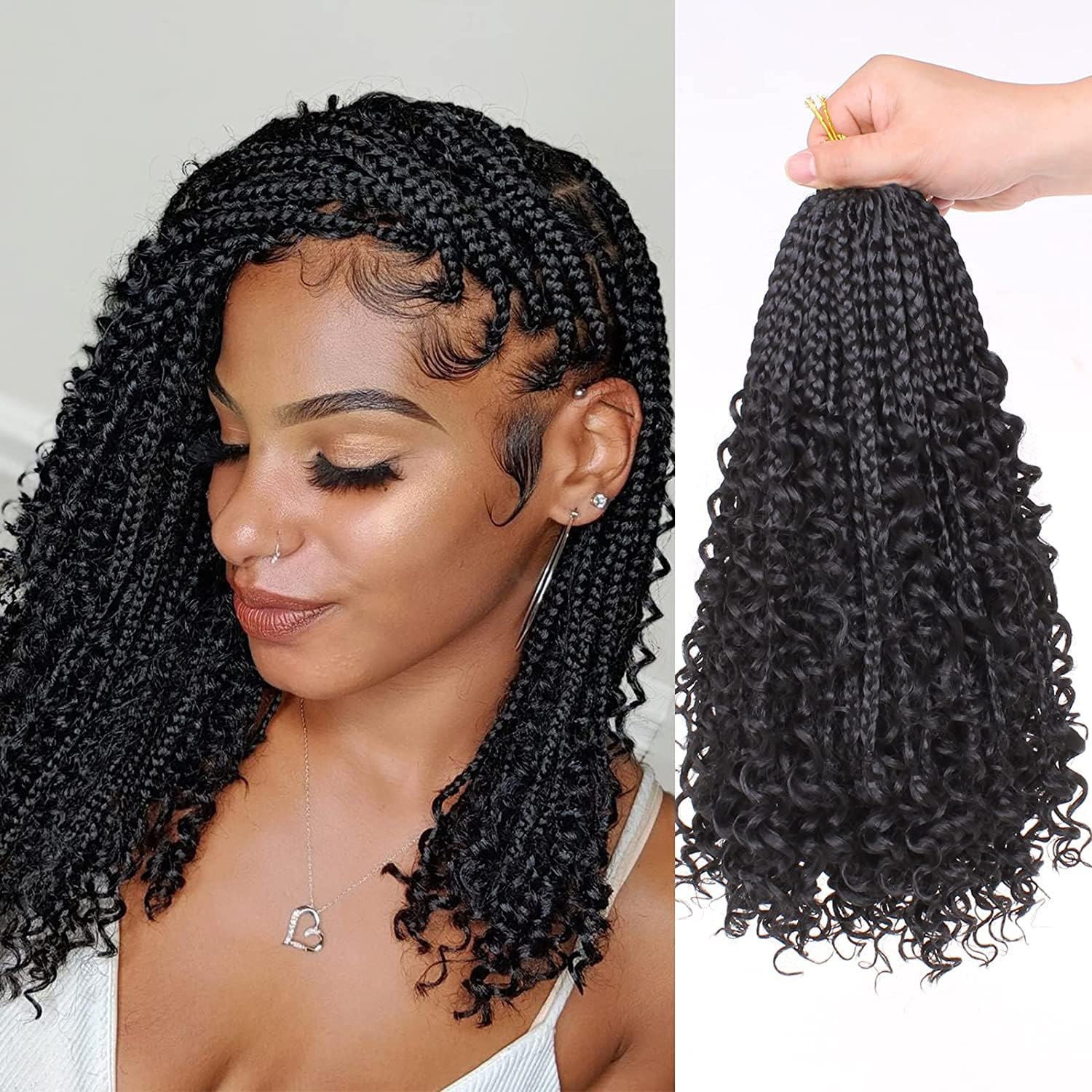8 Packs Crochet Box Braids- Boho Box Braids Crochet Braids Hair ...