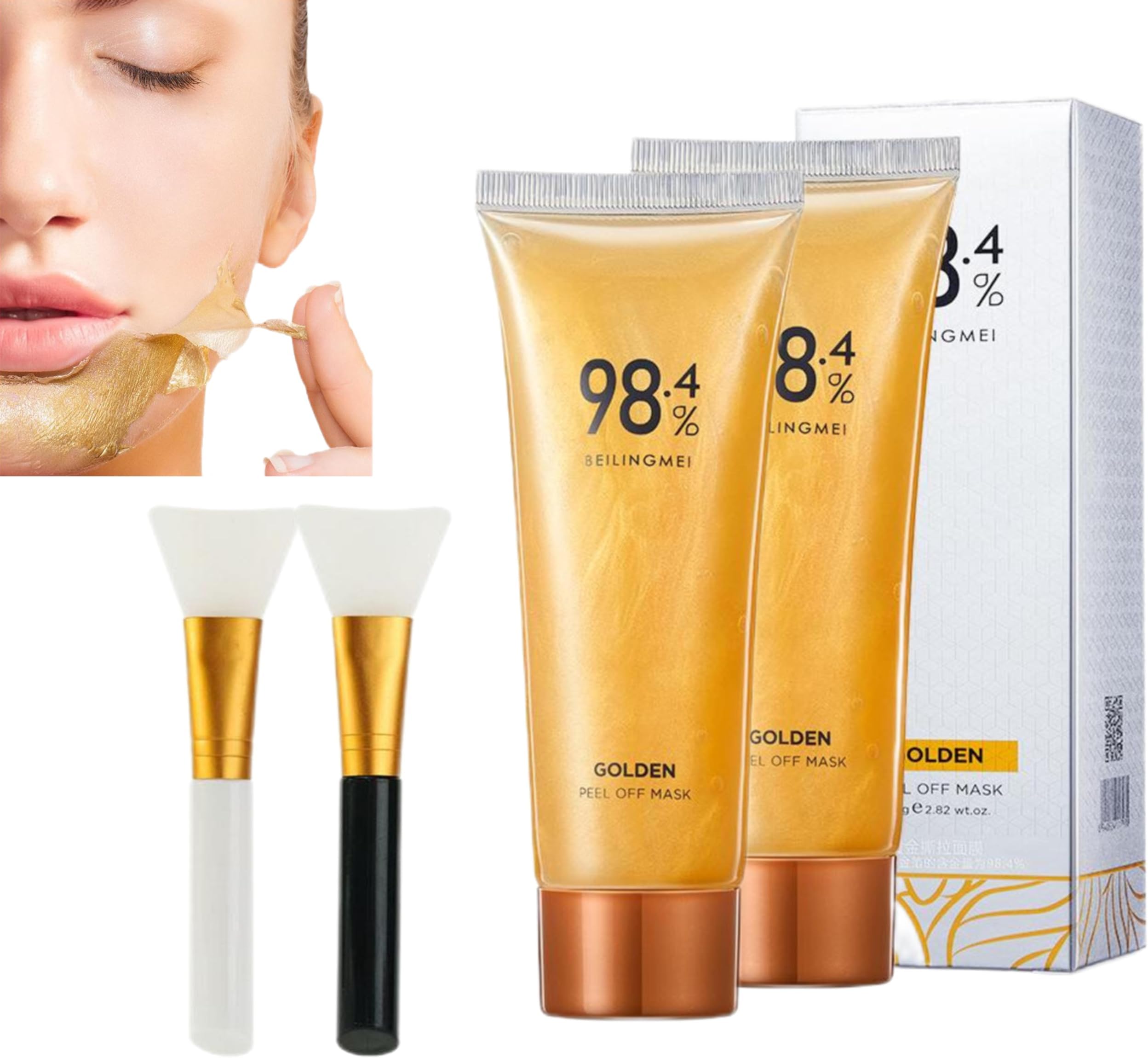Amazon.com : YILIXI 98.4% Golden Peel Off Mask, Gold Foil Peel off ...