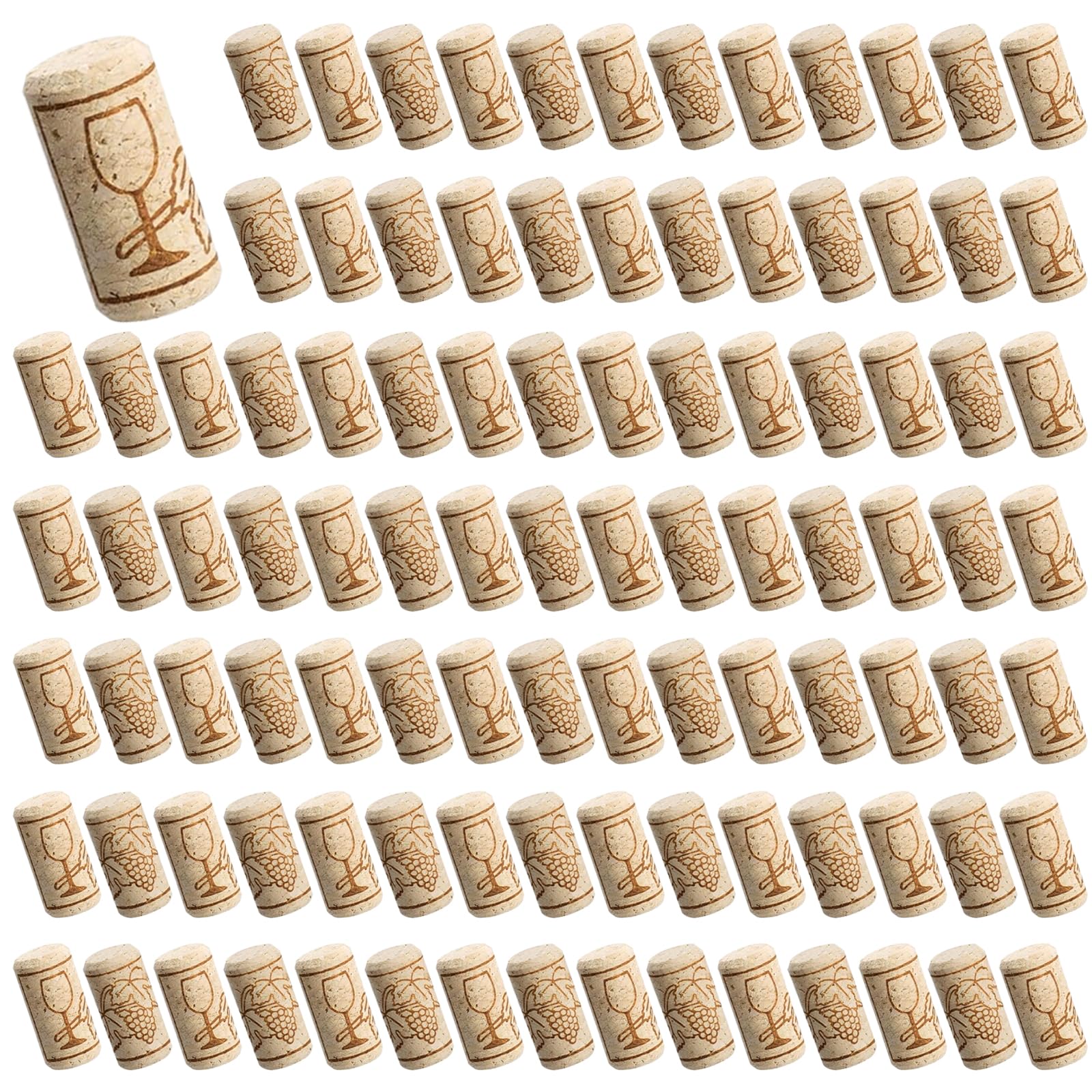 Yauhar 100Pcs #8 Natural Wine Corks Bulk Set, 7/8" x 1 3/4" Straight ...