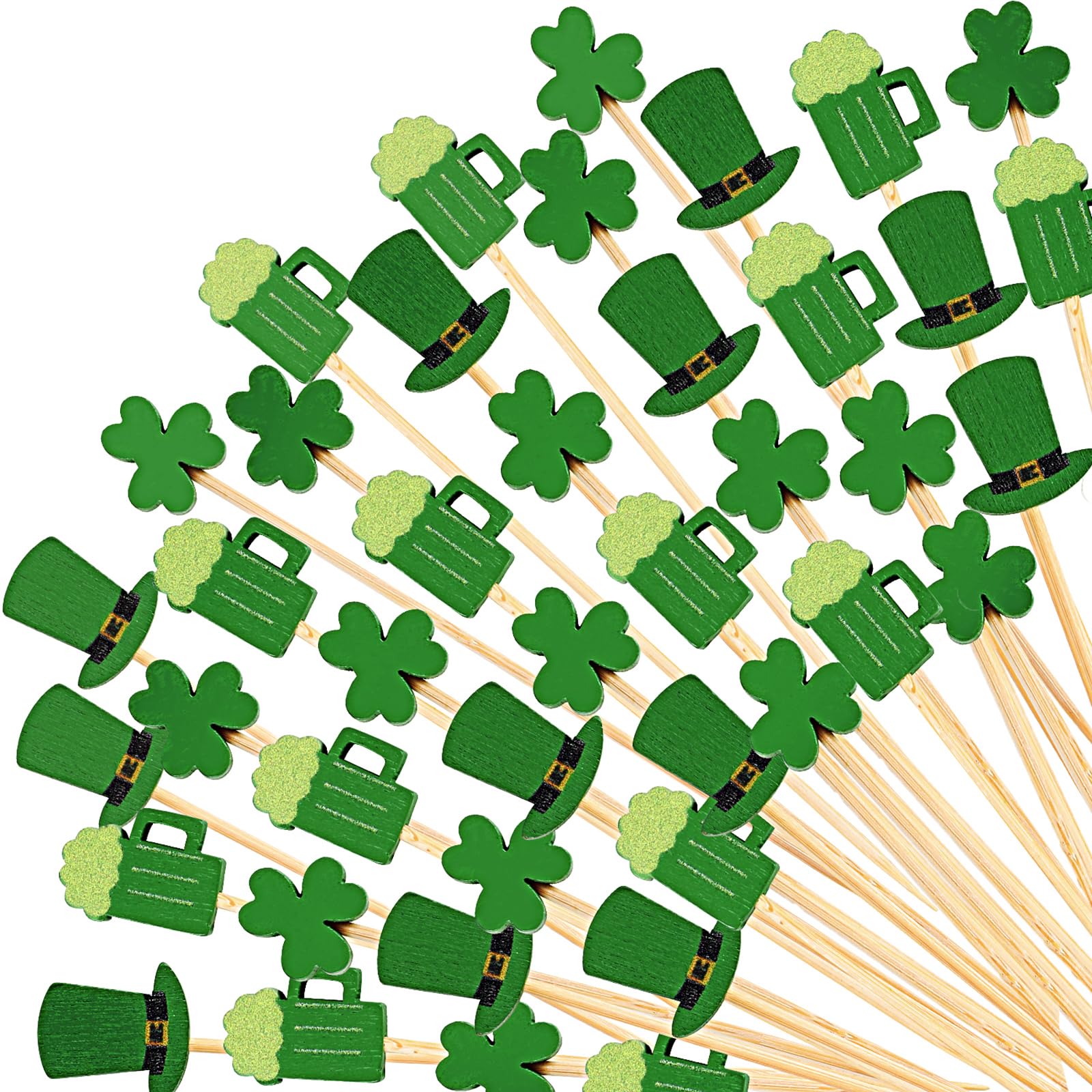 Amazon.com | DIYASY 200 Pcs St Patrick's Day Shamrock Cocktail Sticks ...