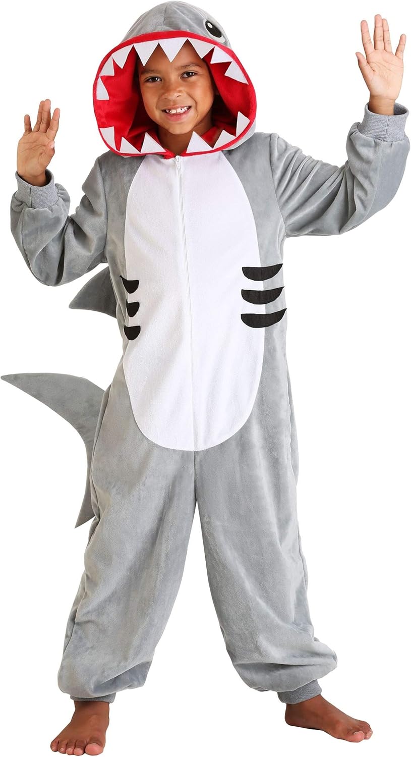 Amazon.com: Shark Onesie Costume for Kids - Includes Jumpsuit with Hood ...