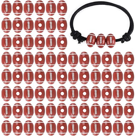 Amazon.com: OIIKI 200Pcs Baseball Polymer Clay Bead, American Football ...