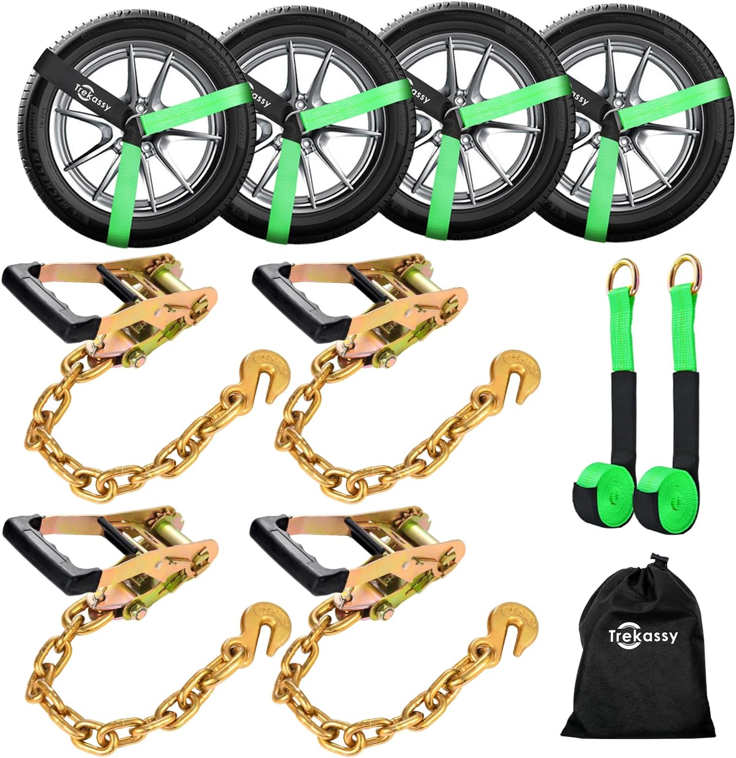 Amazon.com: Trekassy 2”x 96” Car Tie Down Straps for Trailers with ...