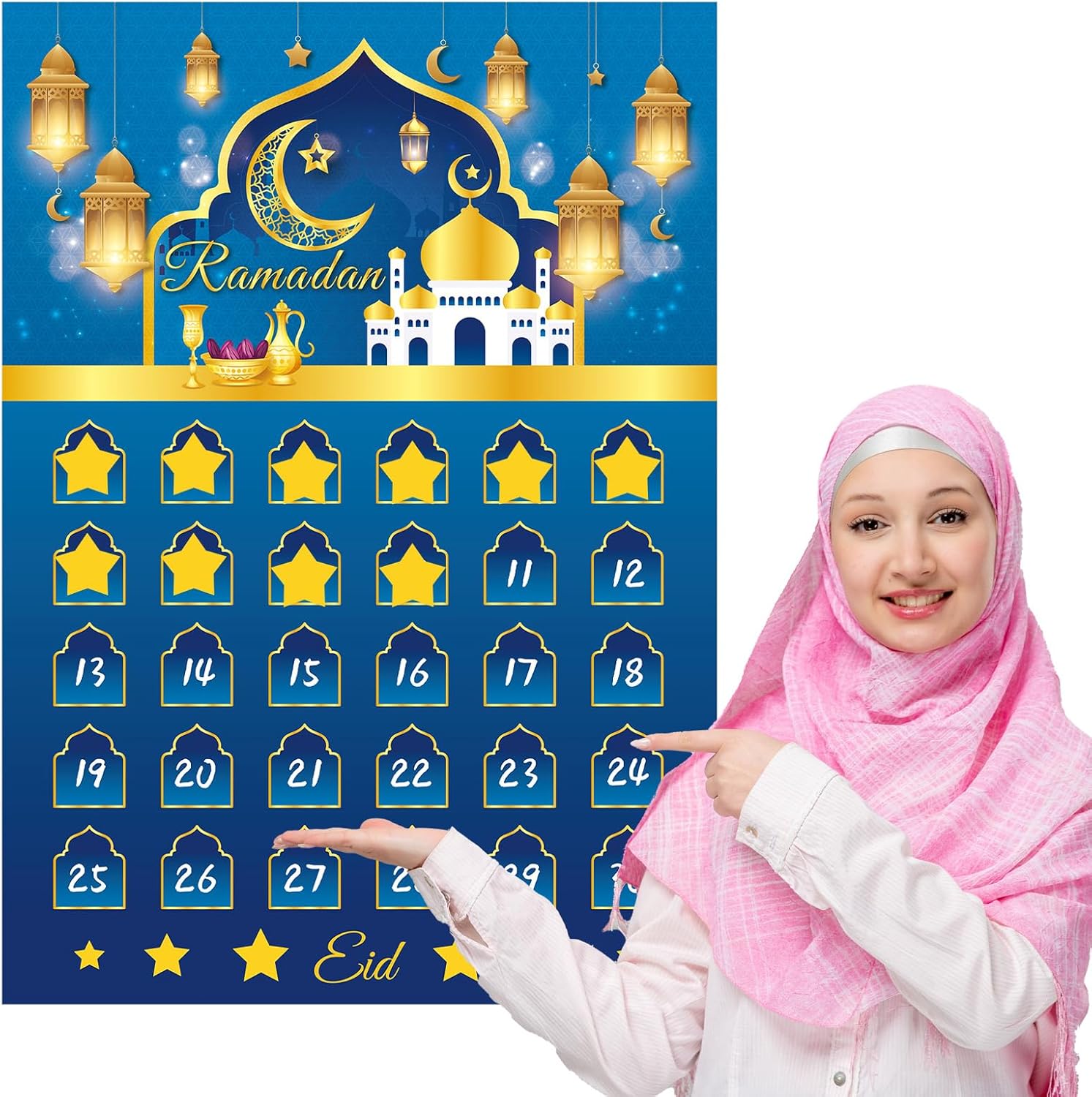 Amazon.com: Kiddo Sky Ramadan Decorations Ramadan Countdown Calendar ...