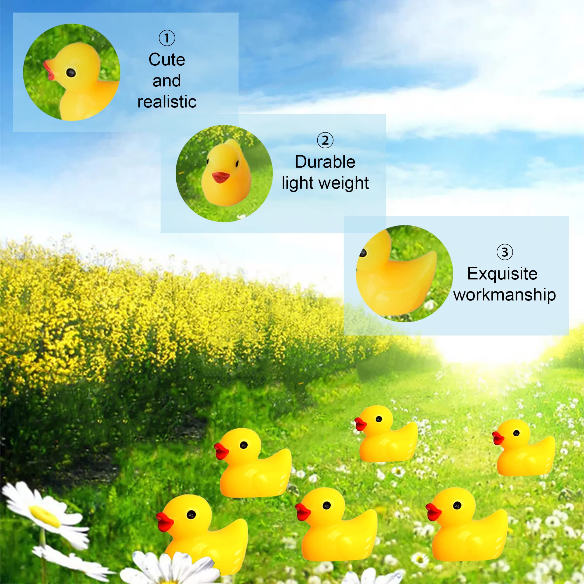Snapklik.com : Tindobewan 100 PCS Tiny Ducks Mini Resin Ducks Miniature ...