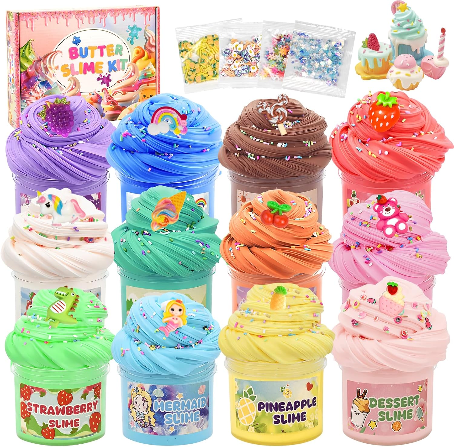 12Pack Butter Slime Kit with Scented DIY Slime for Girls and Boys ...