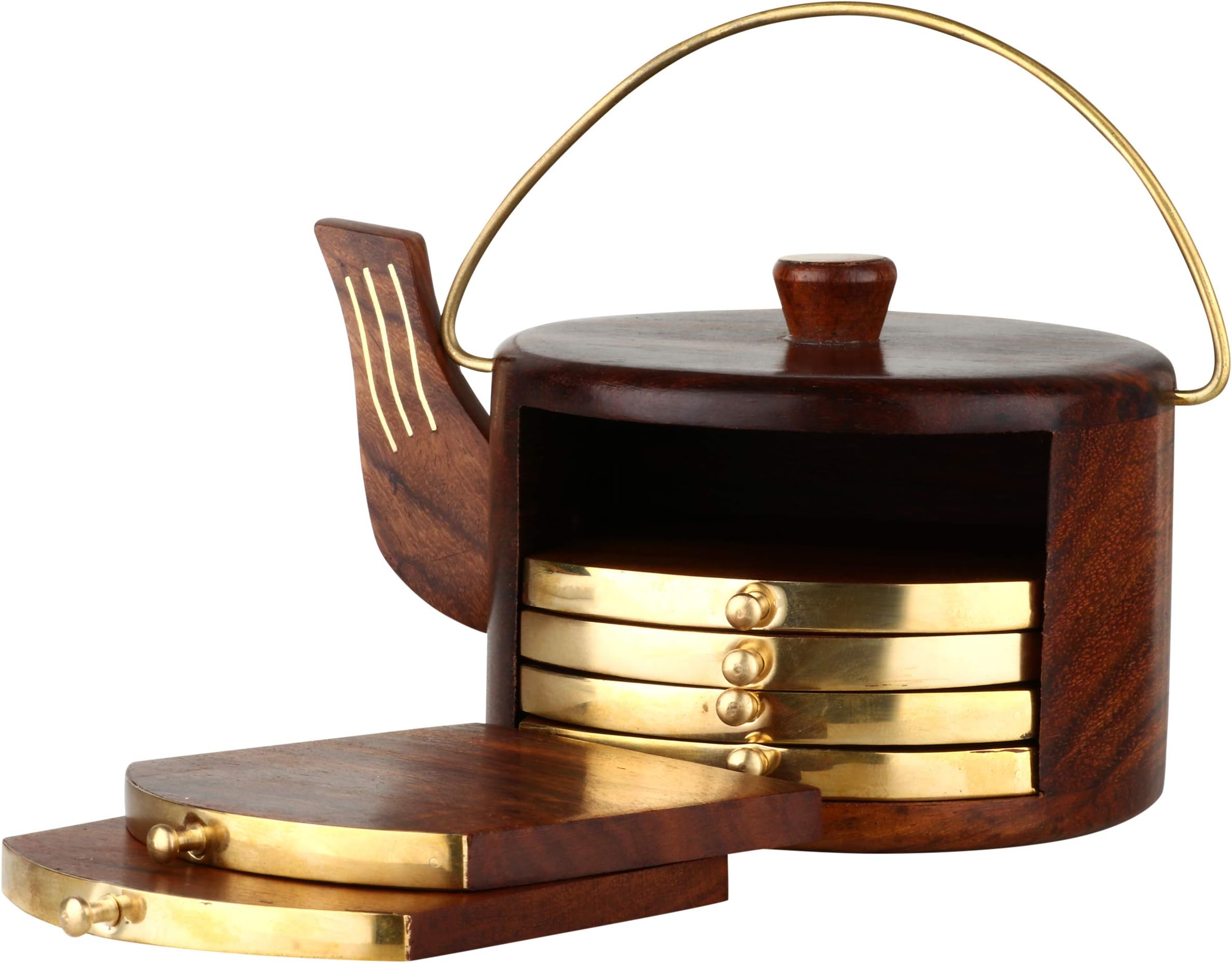 ITOS365 Wooden Drink & Glass Coasters - Set of 6 | Durable Wood Oval ...