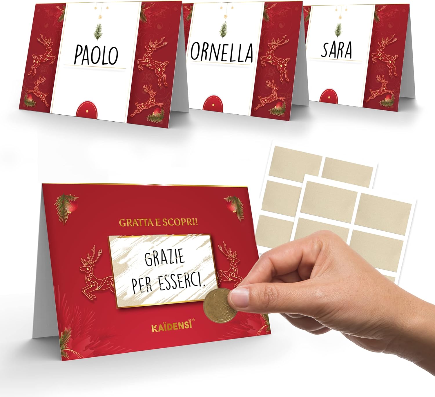 Segnaposto Natalizio Elegante Gratta e Vinci - 20 Segna Posto Natale e ...