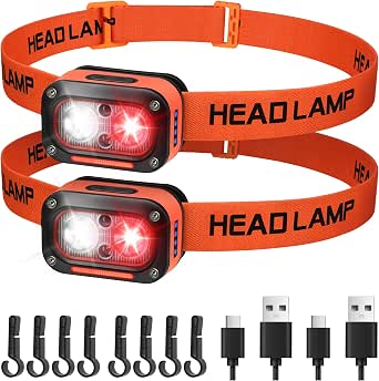 Amazon.com: DARKBEAM LED Headlamp High Lumens USB Rechargeable White ...