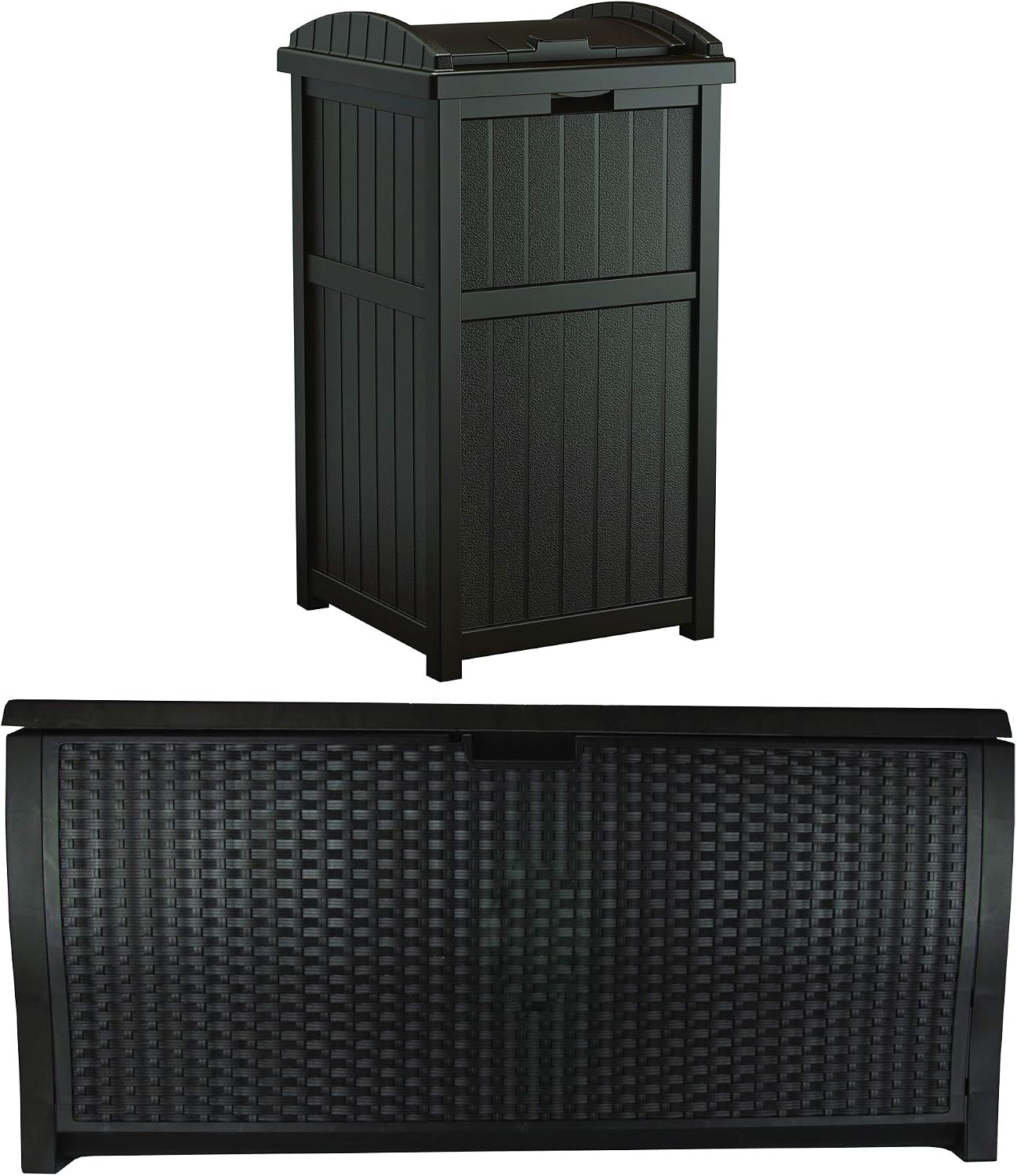 Amazon.com : Suncast Trash Hideaway Outdoor Garbage Bin & 99 Gallon ...