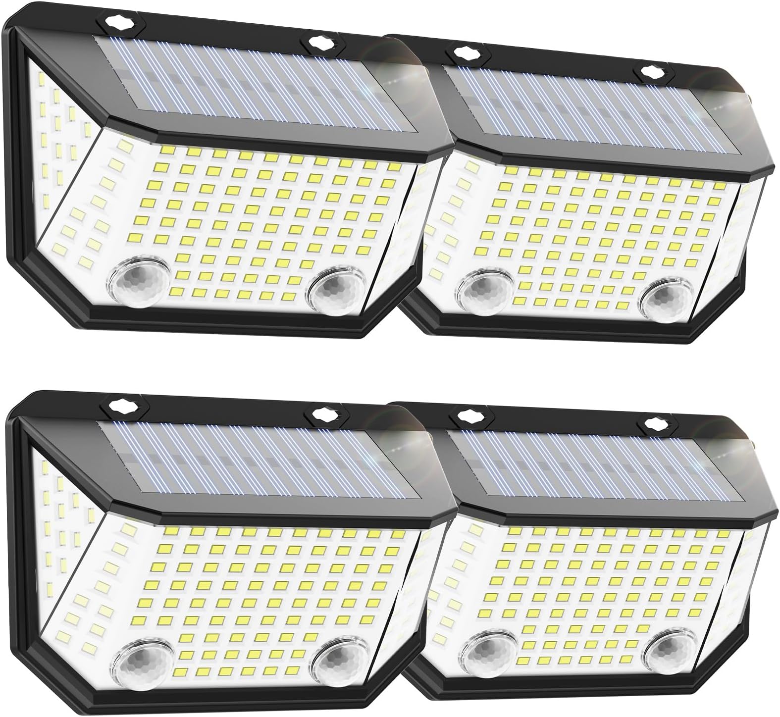 AmeriTop Solar Lights Outdoor, 4 Pack LED High Brightness Cordless ...