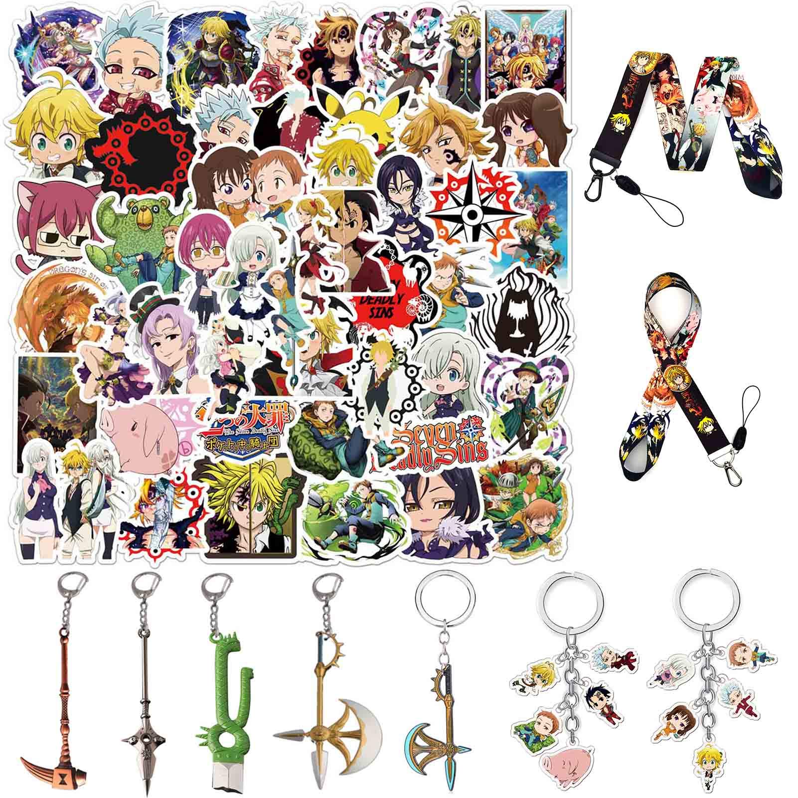 Buy FRIUSATE The Seven Deadly Sins Meliodas Gift Set: 50 Anime Sticker ...
