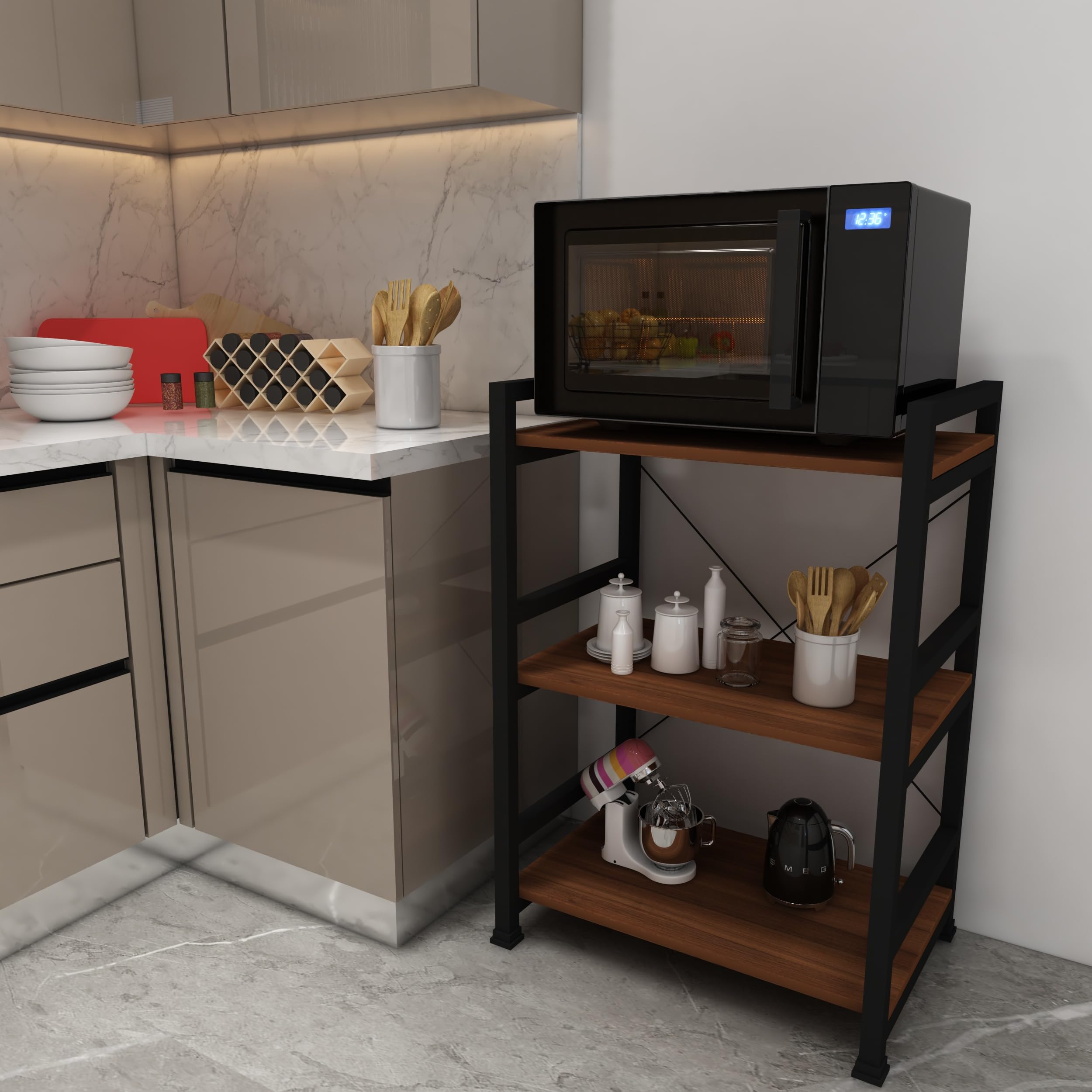 Microwave Corner Cabinet Storage Inval Corner Microwave Storage