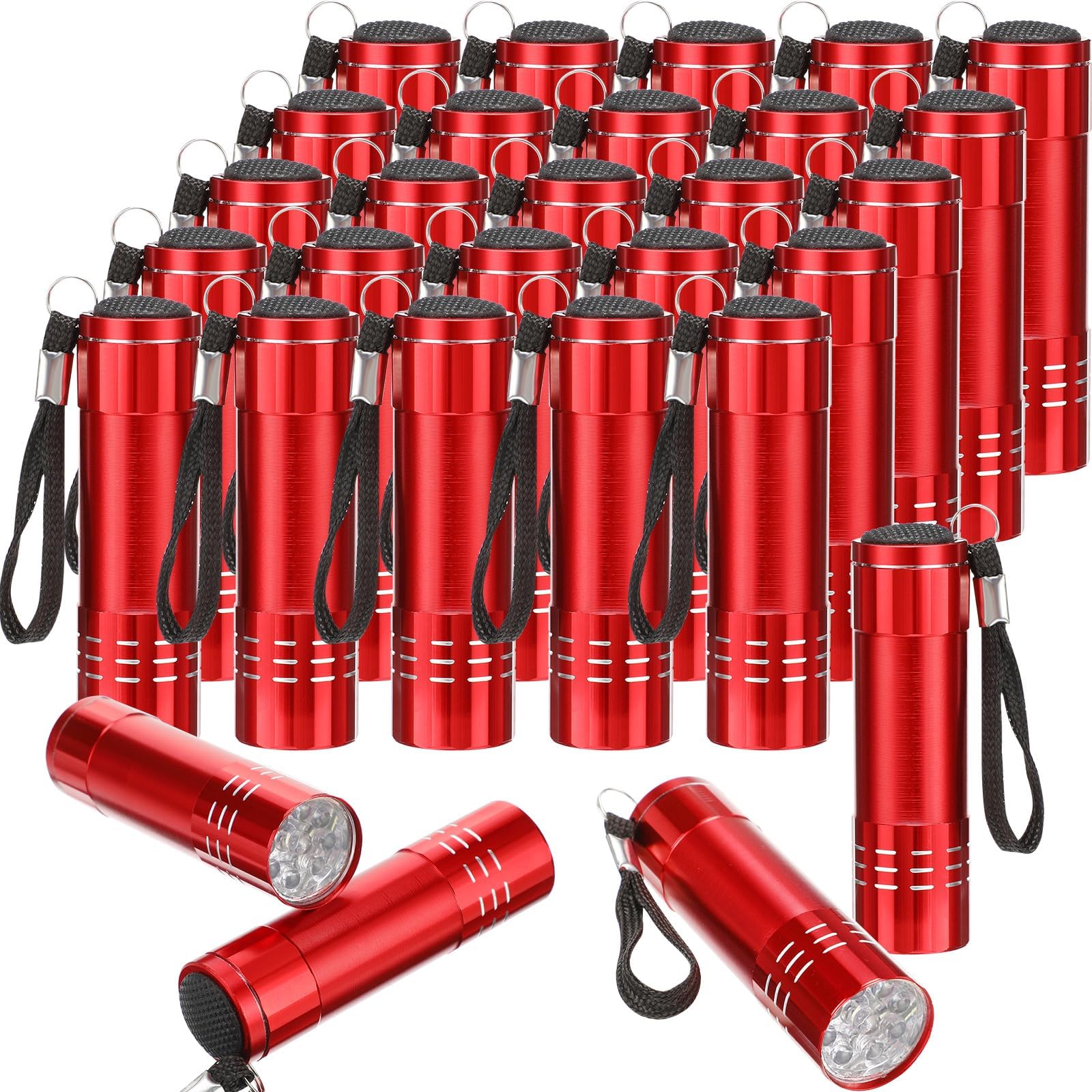 Rossesay 24 Pcs Mini Flashlights Bulk Aluminum Alloy 9 LED Flashlight ...