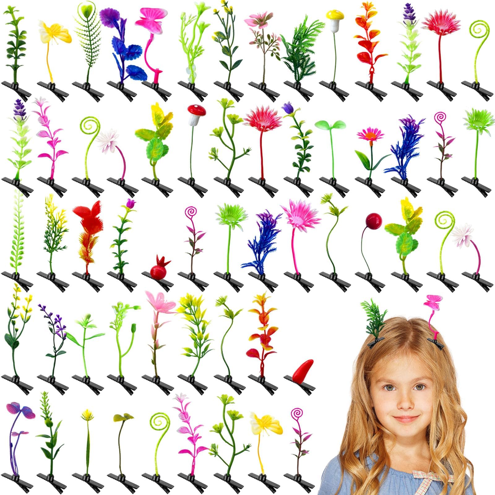 Amazon.com : 50PC MIXED Bean Sprout Hair Clips Pack Little Leaf Leaves ...