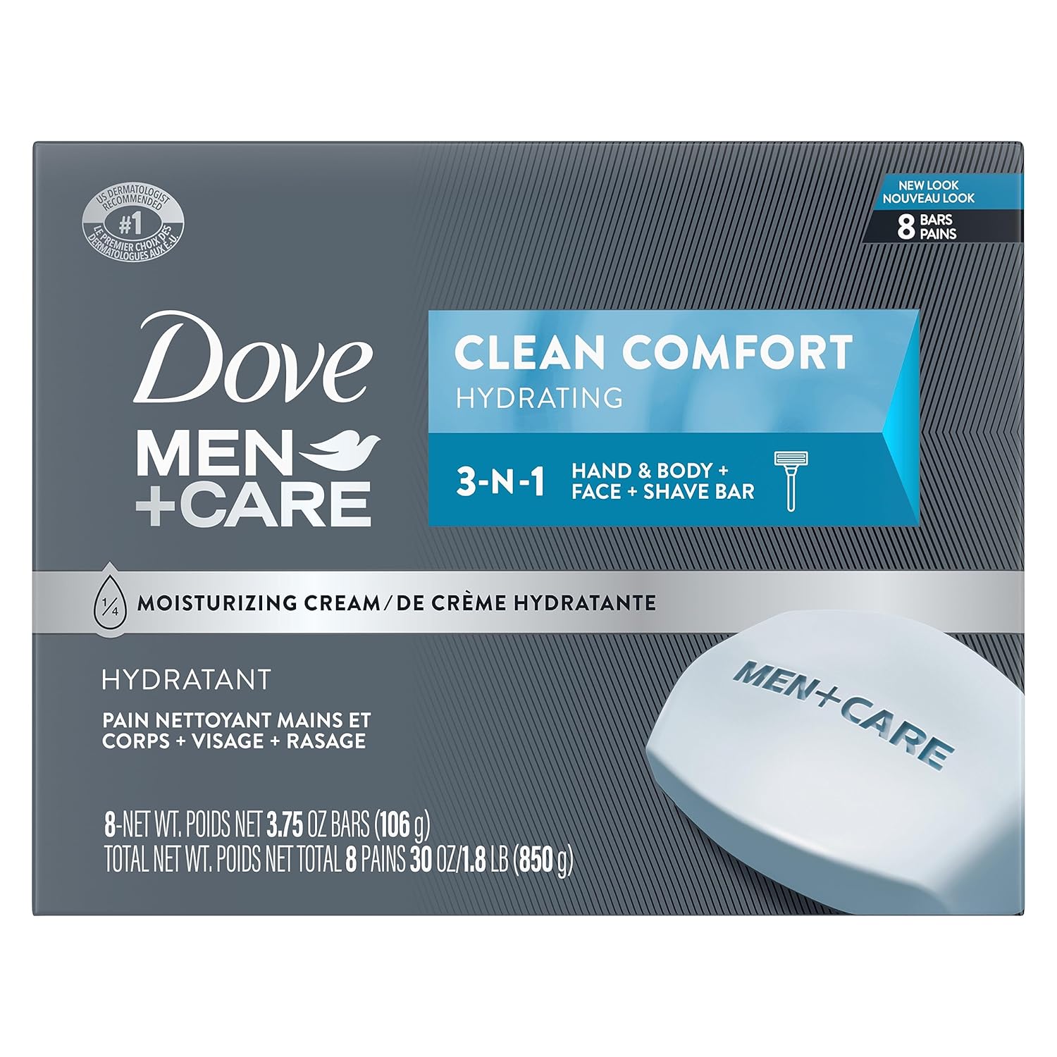 Amazon.com : DOVE MEN + CARE Body and Face Bar Bars To Clean and ...