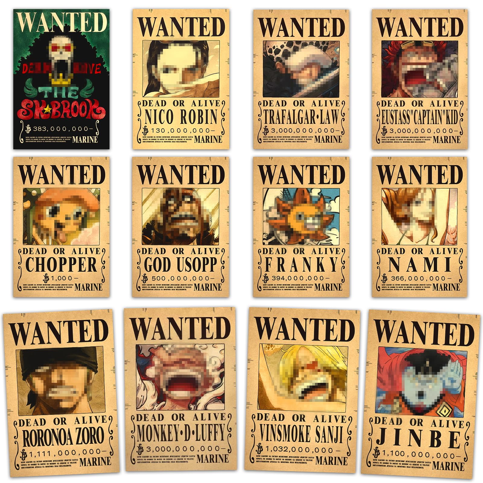 Amazon.de: 12 Stück Anime Poster,Posters Wanted 7,8 x 11,2 Zoll,Wanted ...