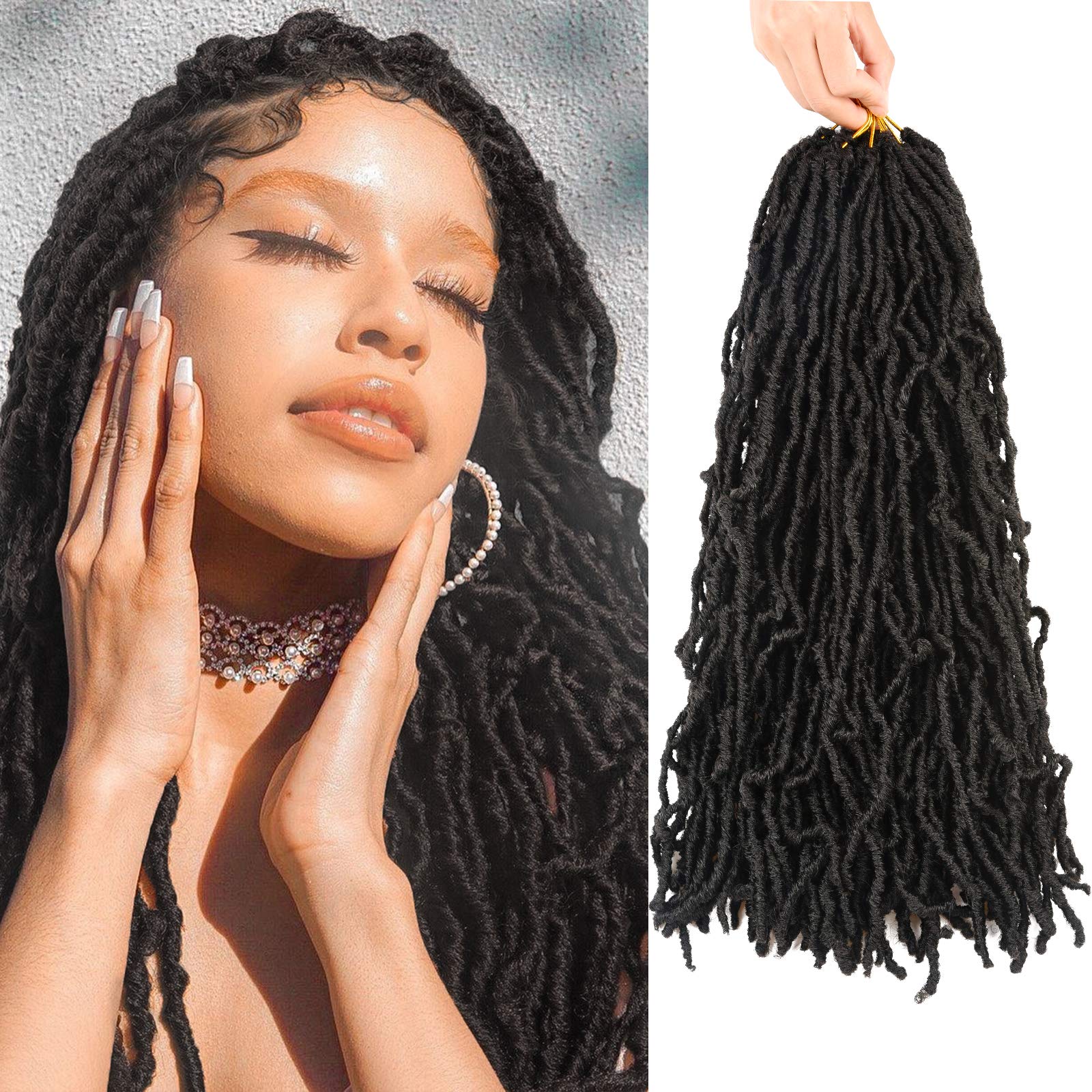 Buy 7 Pack New Faux Locs Crochet Hair 18 Inch Faux Locs Crochet Hair ...