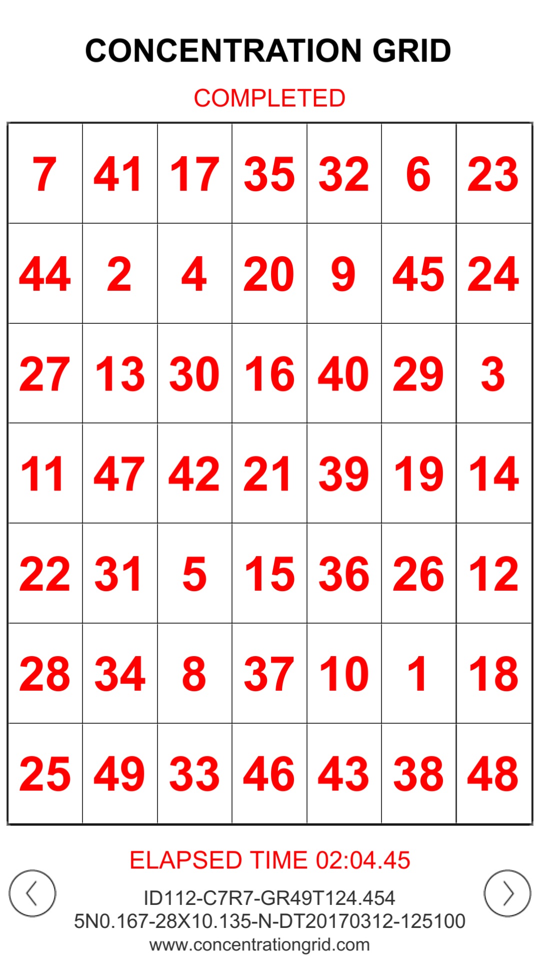 Concentration Grid - mental focus grids:Amazon.com:Appstore for Android