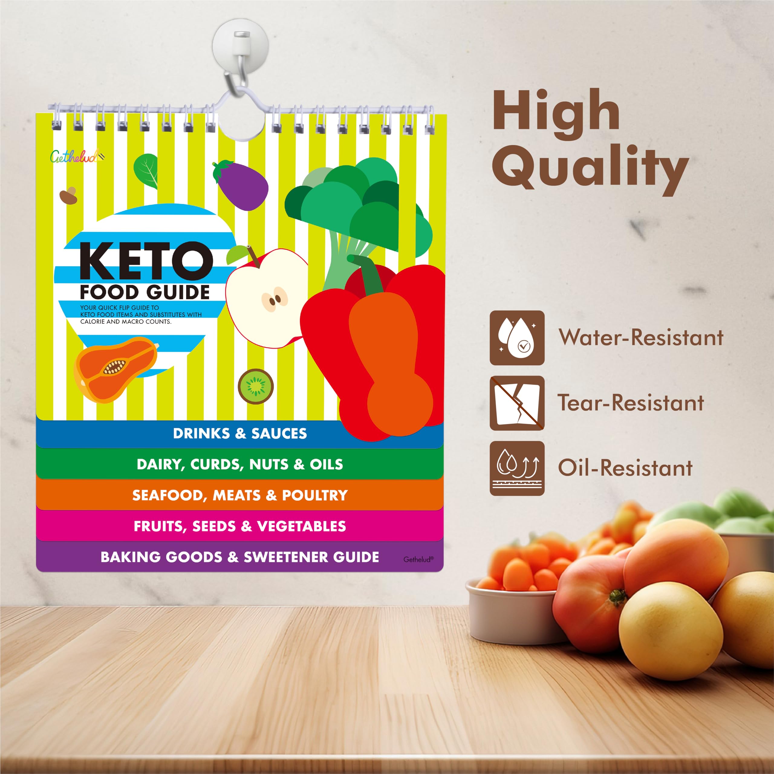 Snapklik.com : Magnetic Keto Food Cheat Sheet, Ketogenic Food Guide Booklet
