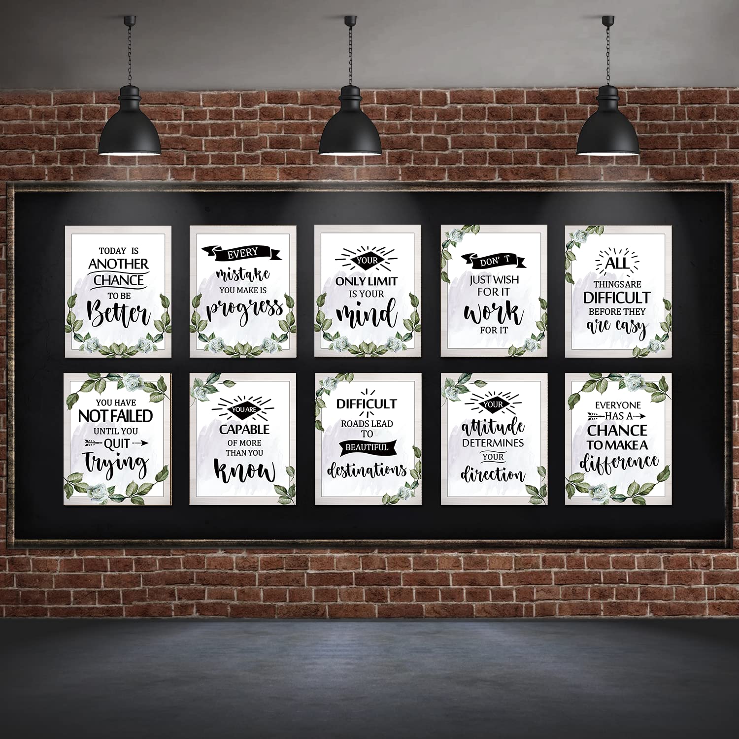 WETOWE Classic 10 Pieces Bulletin Board Posters Laminated Inspirational ...