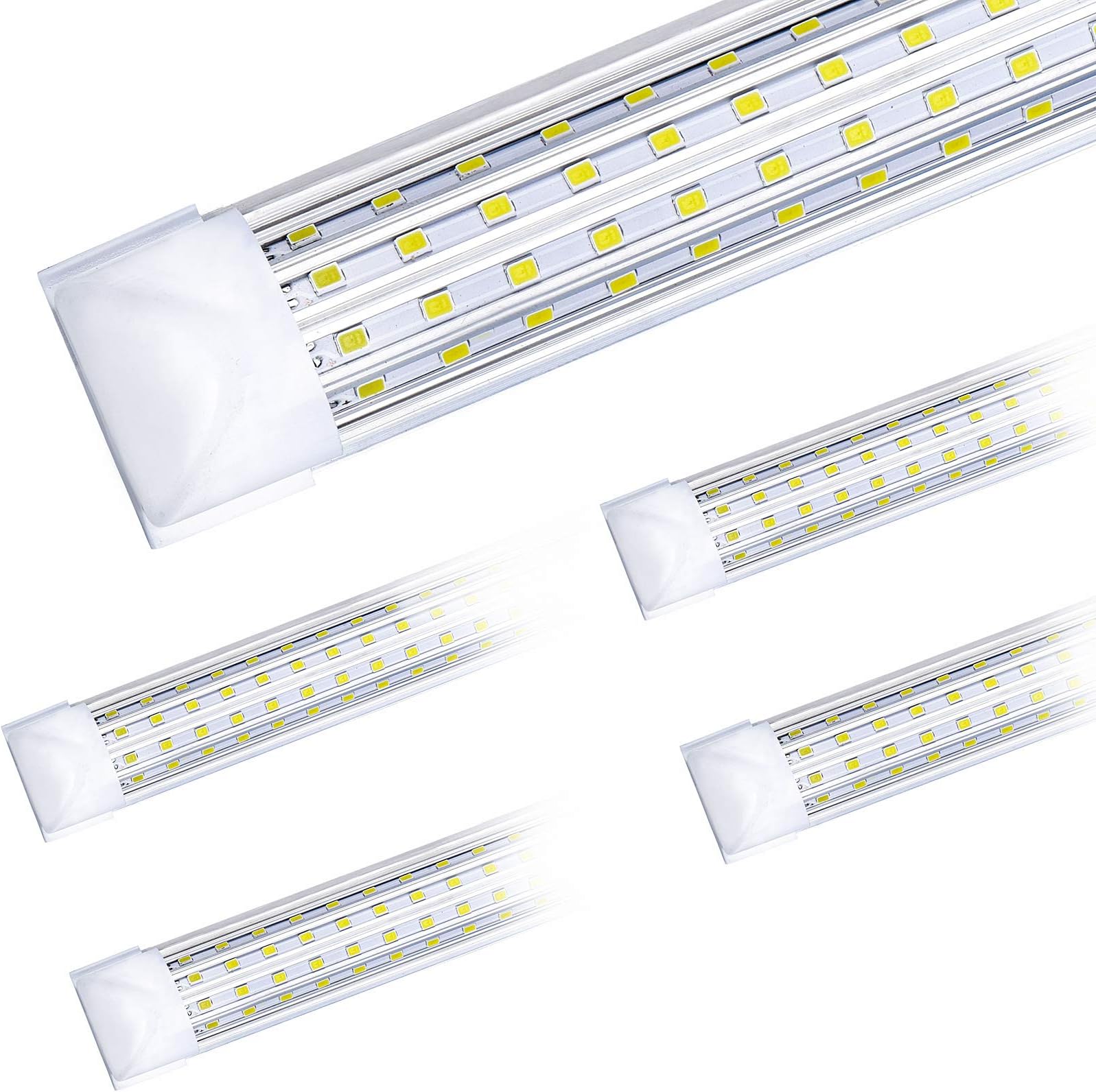 MKUJOO 6 Pack 4FT 60W LED Shop Light, V Shape Integrated T8 LED Tube ...