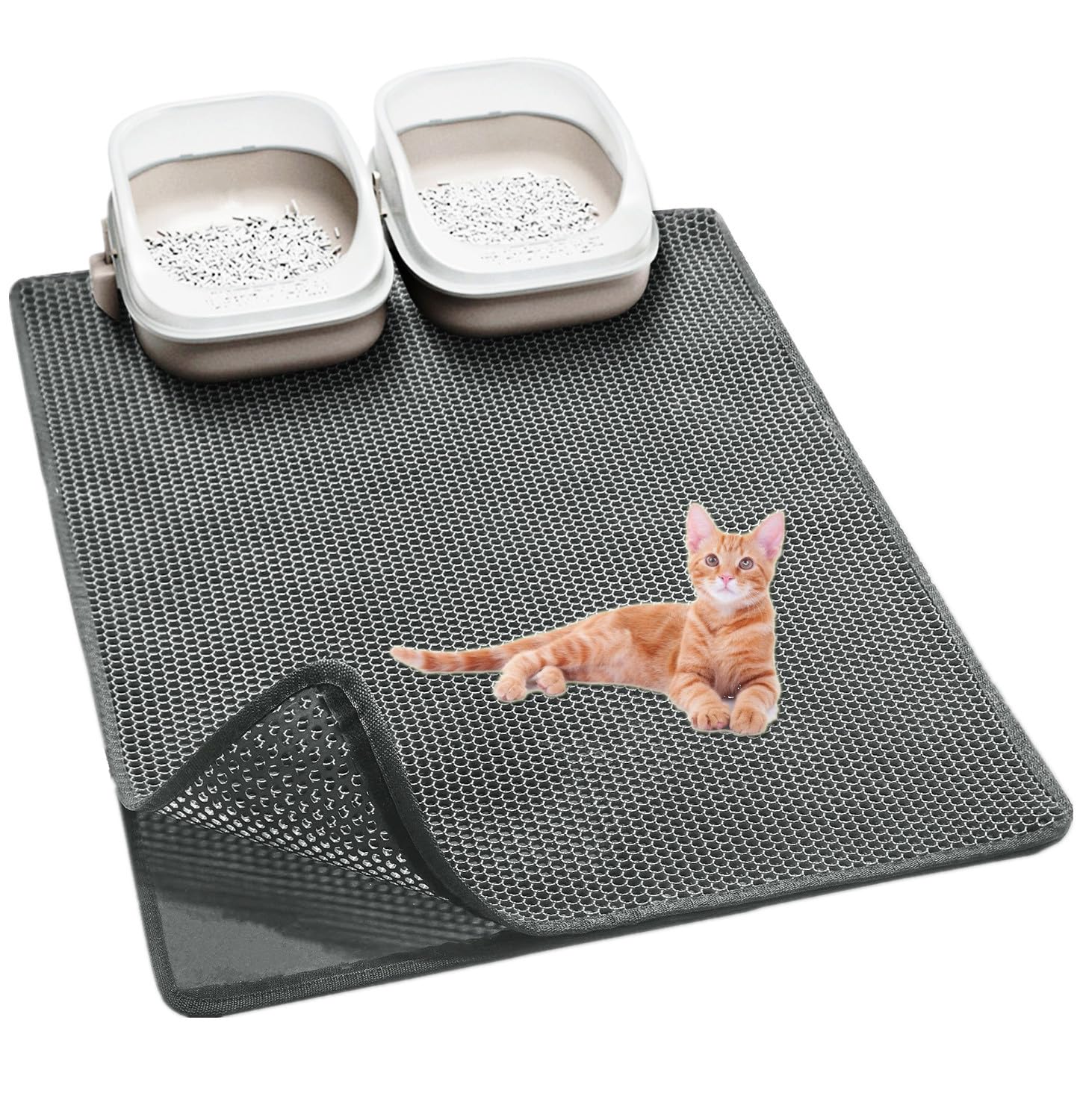 Amazon.com: TidyNuts Cat Litter Mat,45"x32" Extra Large Cat Litter Box ...