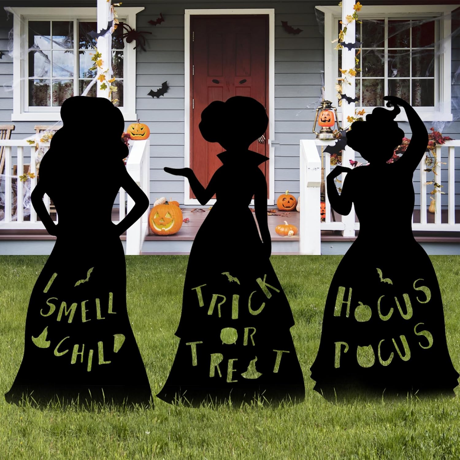 Amazon.com : TISTON Hocus Pocus Halloween Decorations Outdoor, 3 Pack ...