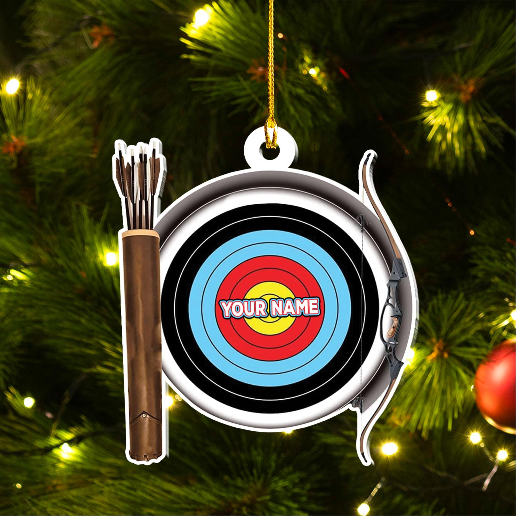 Amazon.com: RoyalBro Personalized Archery Ornaments, Bow and Arrow ...