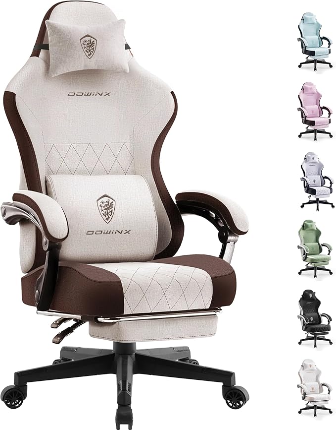Amazon.com: Dowinx Gaming Chair Fabric with Pocket Spring Cushion, High ...