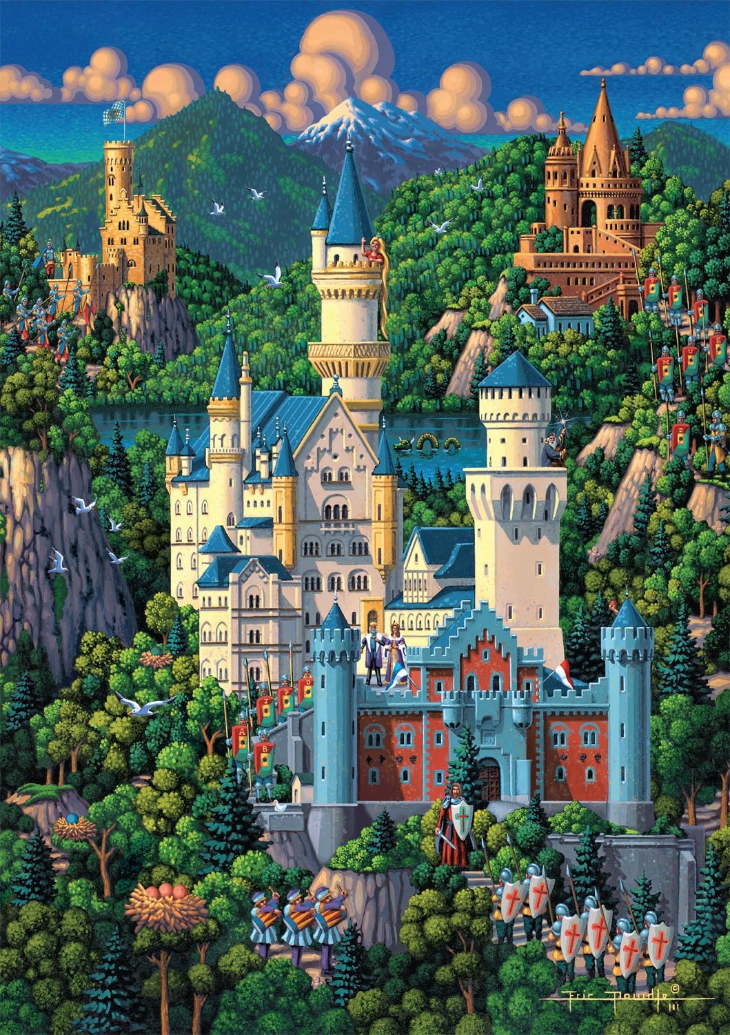 Amazon.com: Buffalo Games - Dowdle - Neuschwanstein Castle - 300 Piece ...