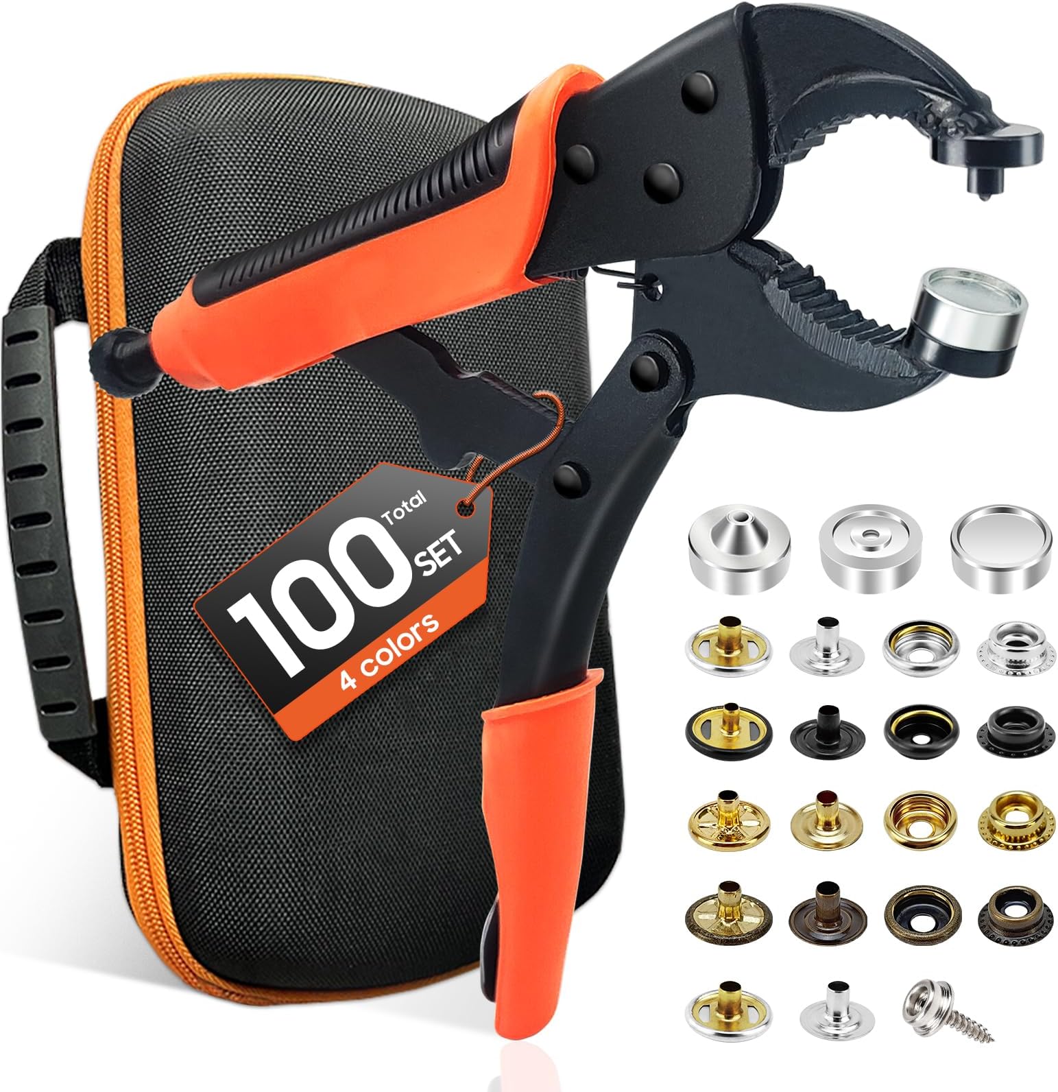 Heavy Duty Snap Fastener Tool kit, Punching Function, Snap Button Tool ...