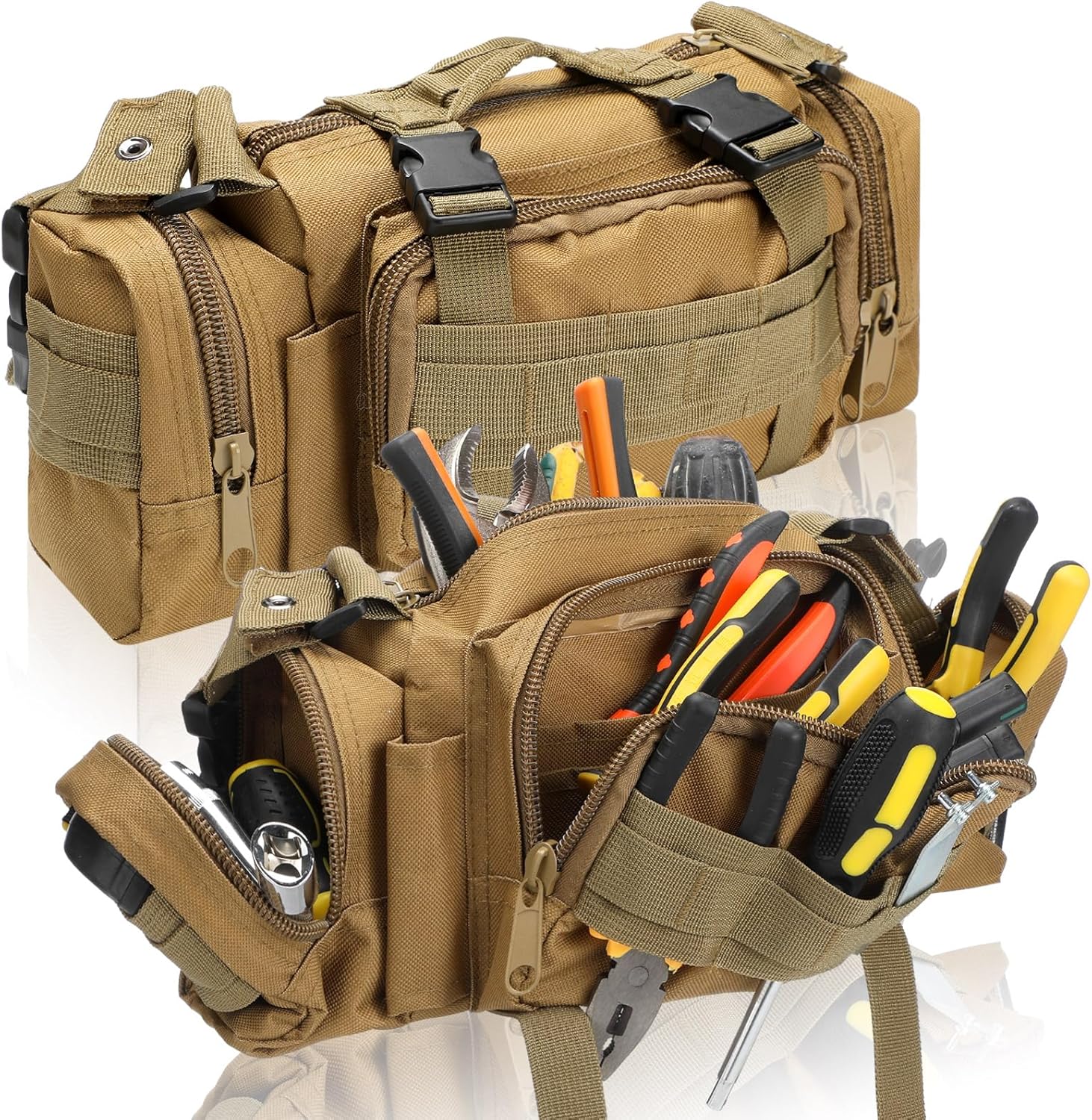 Locmeo 2 Pcs 13 Inch Small Heavy Duty Tool Bag Tactical Bag Tool Bag ...