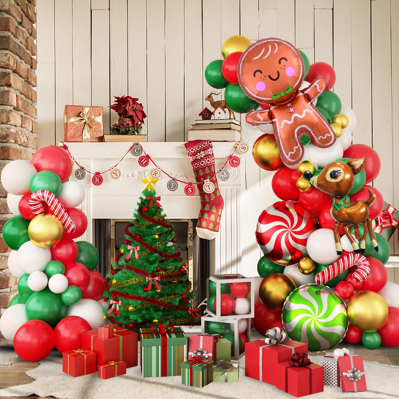 Snapklik.com : Christmas Balloon Arch Kit, Gingerbread Man Balloon ...