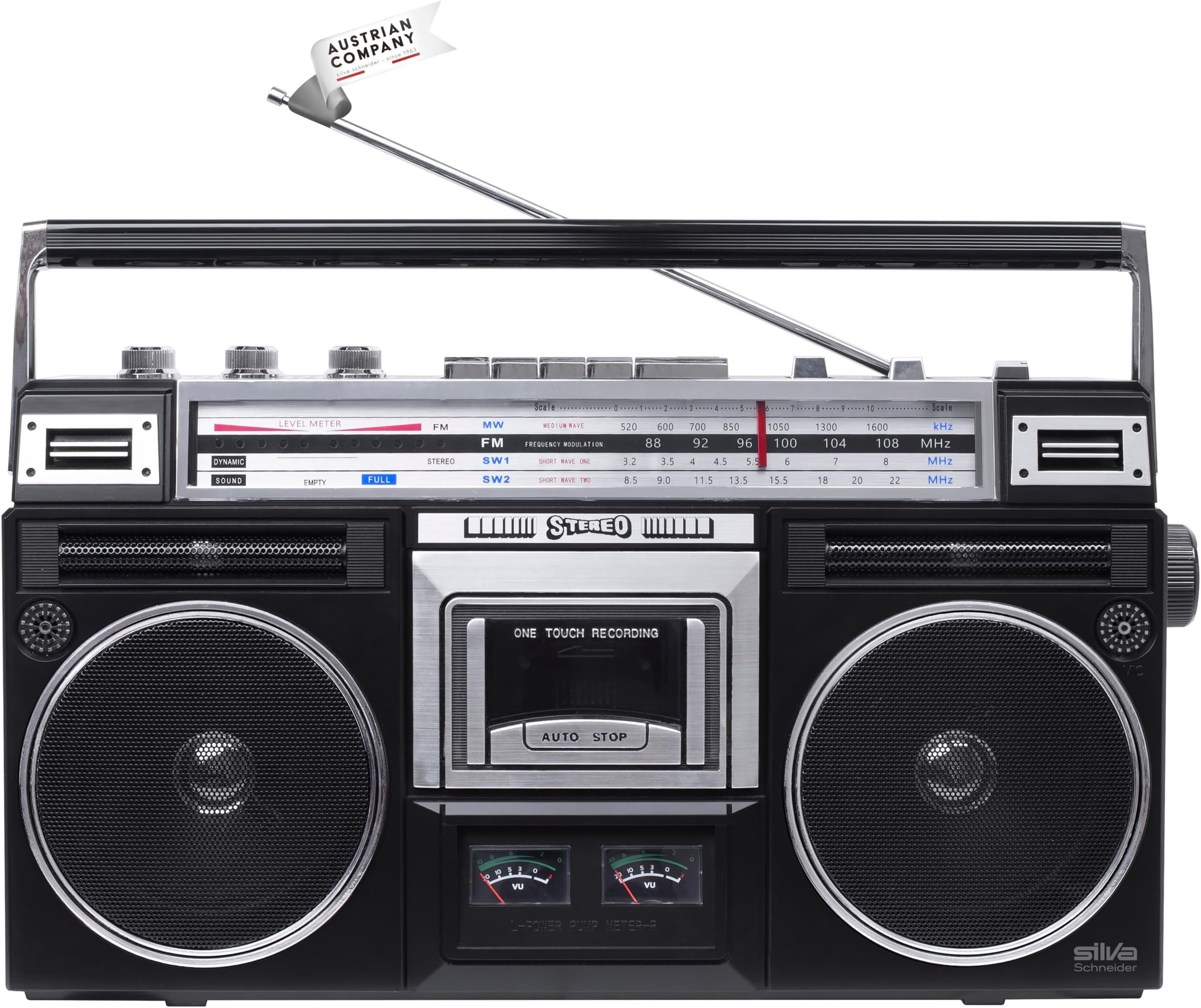 Silva Schneider Retro Boombox Portable Stereo, Radio Cassette Recorder ...