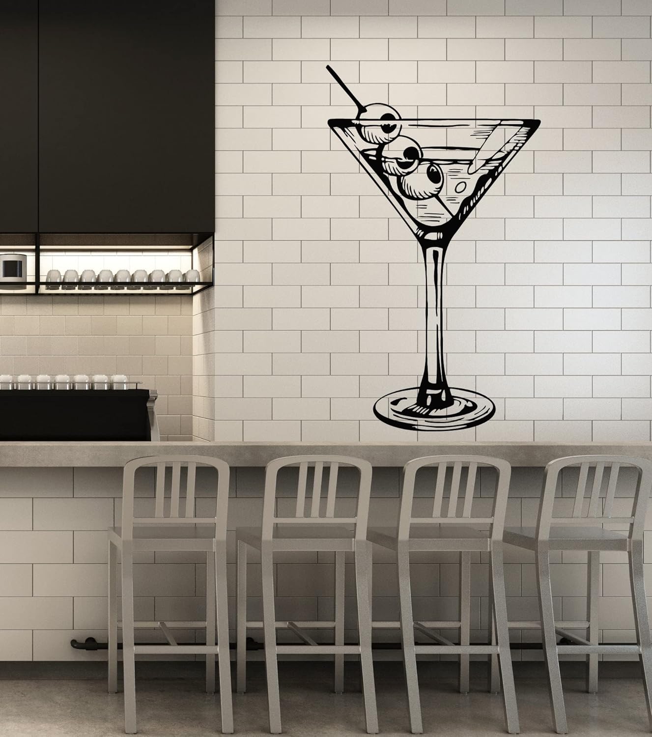 Amazon.com: Large Vinyl Wall Decal Kitchen Decor Bar Cocktail Martini ...