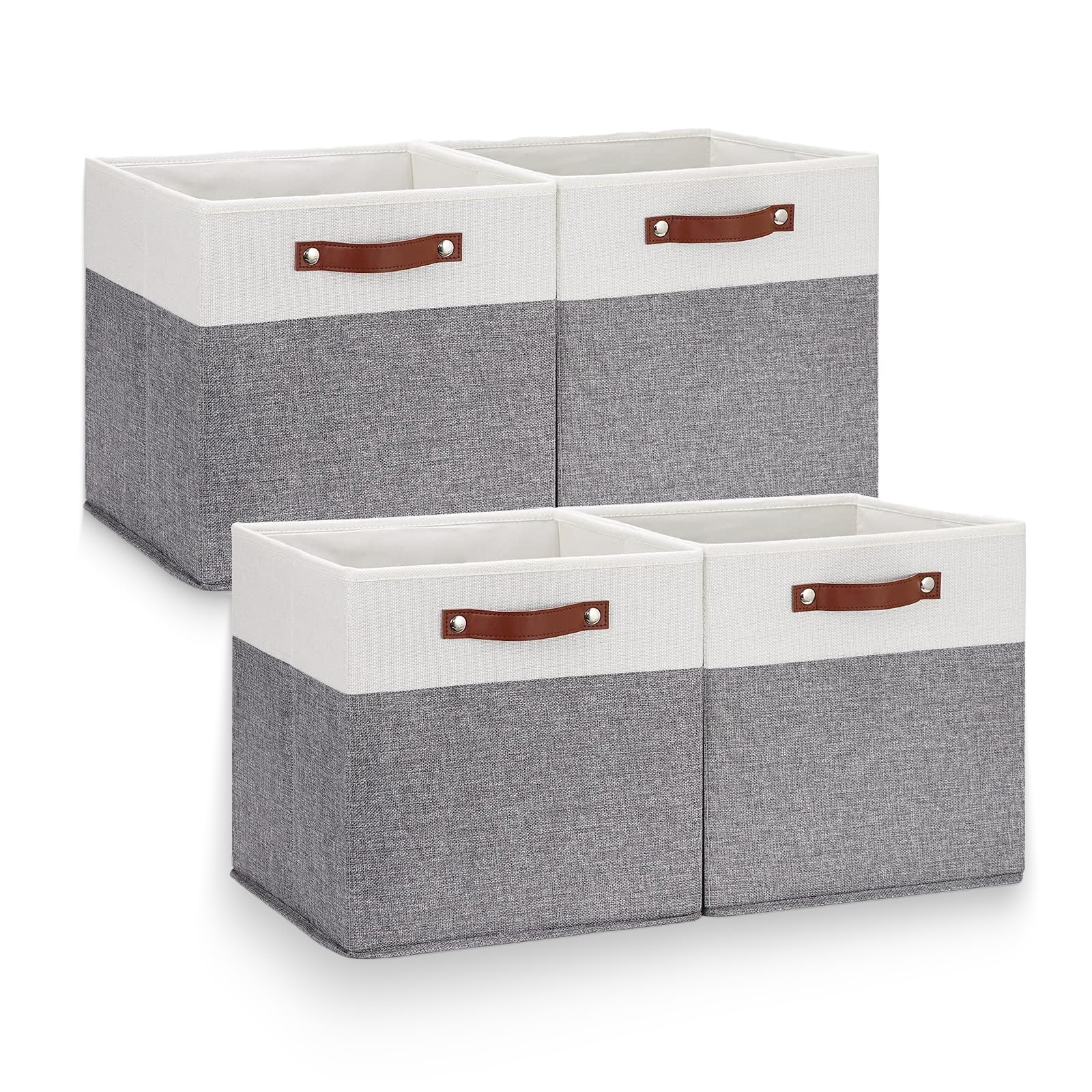 Amazon.com: KELAISHU Storage Cubes, 11 Inch Foldable Storage Bins Linen ...