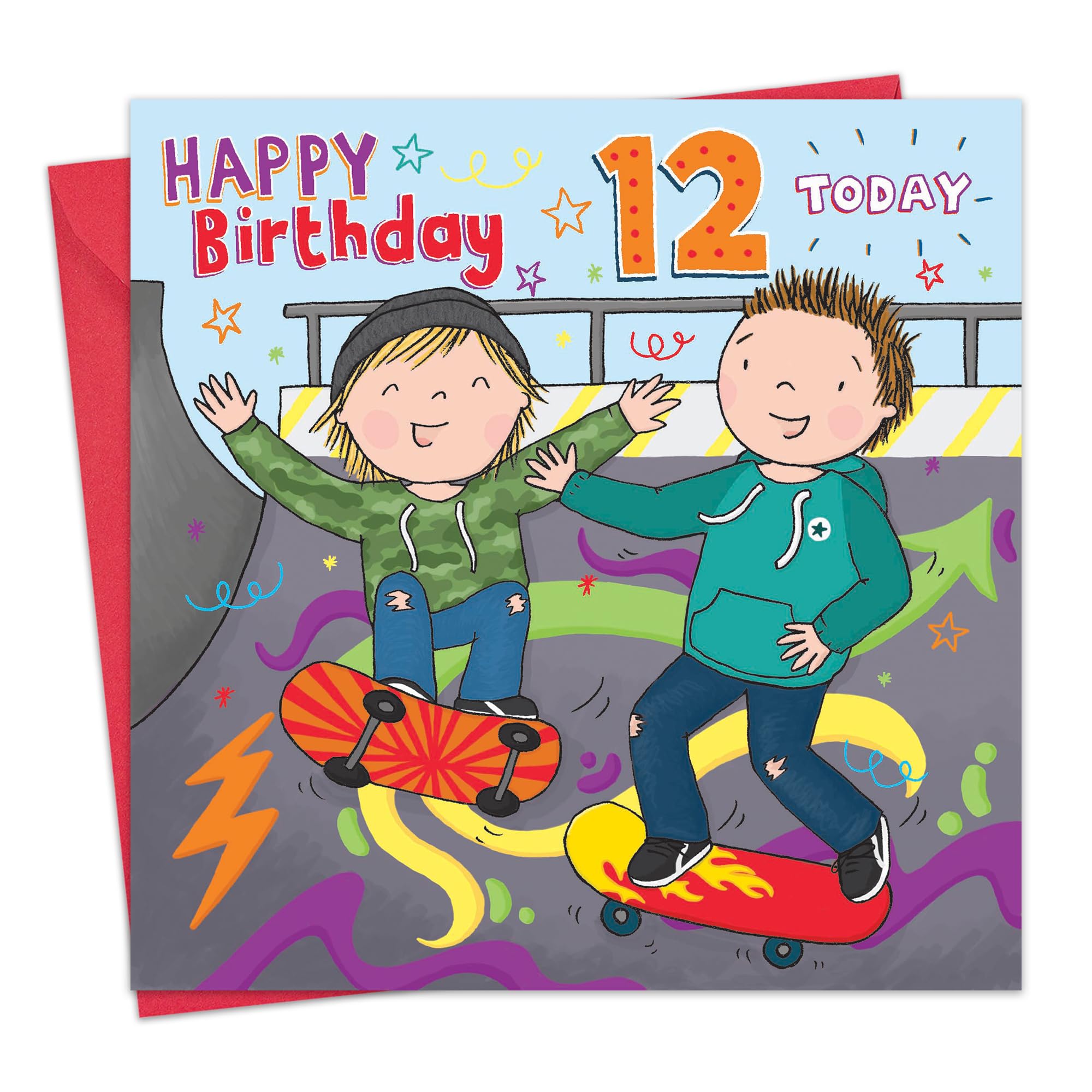 Amazon.com : Twizler 12th Birthday Card for Boys - Skateboarding - Age ...