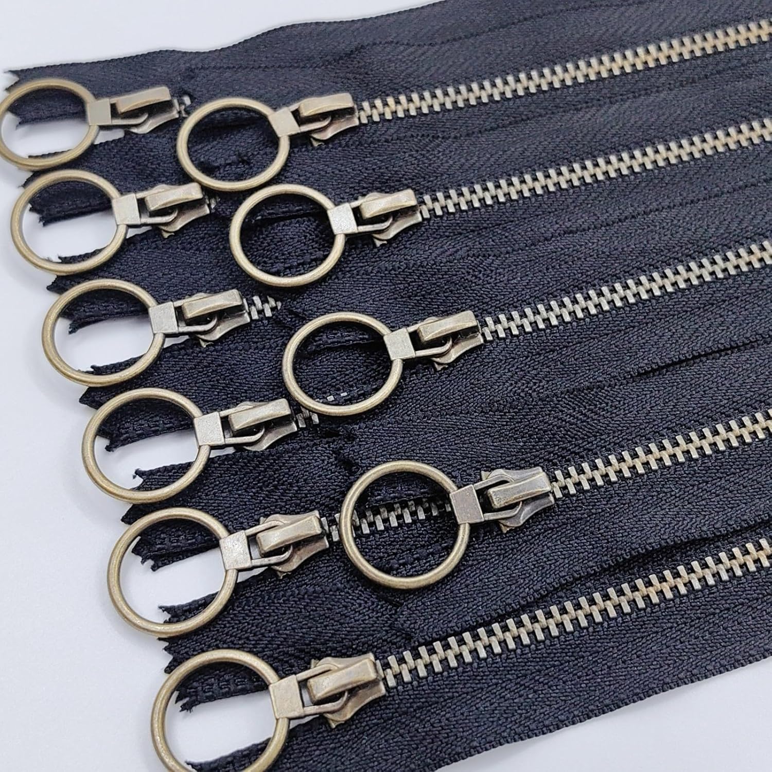 Amazon.com: 10PCS 8inch (20cm) Metal Zippers Black#3 Antique Brass Plated Bulk Close End Non ...