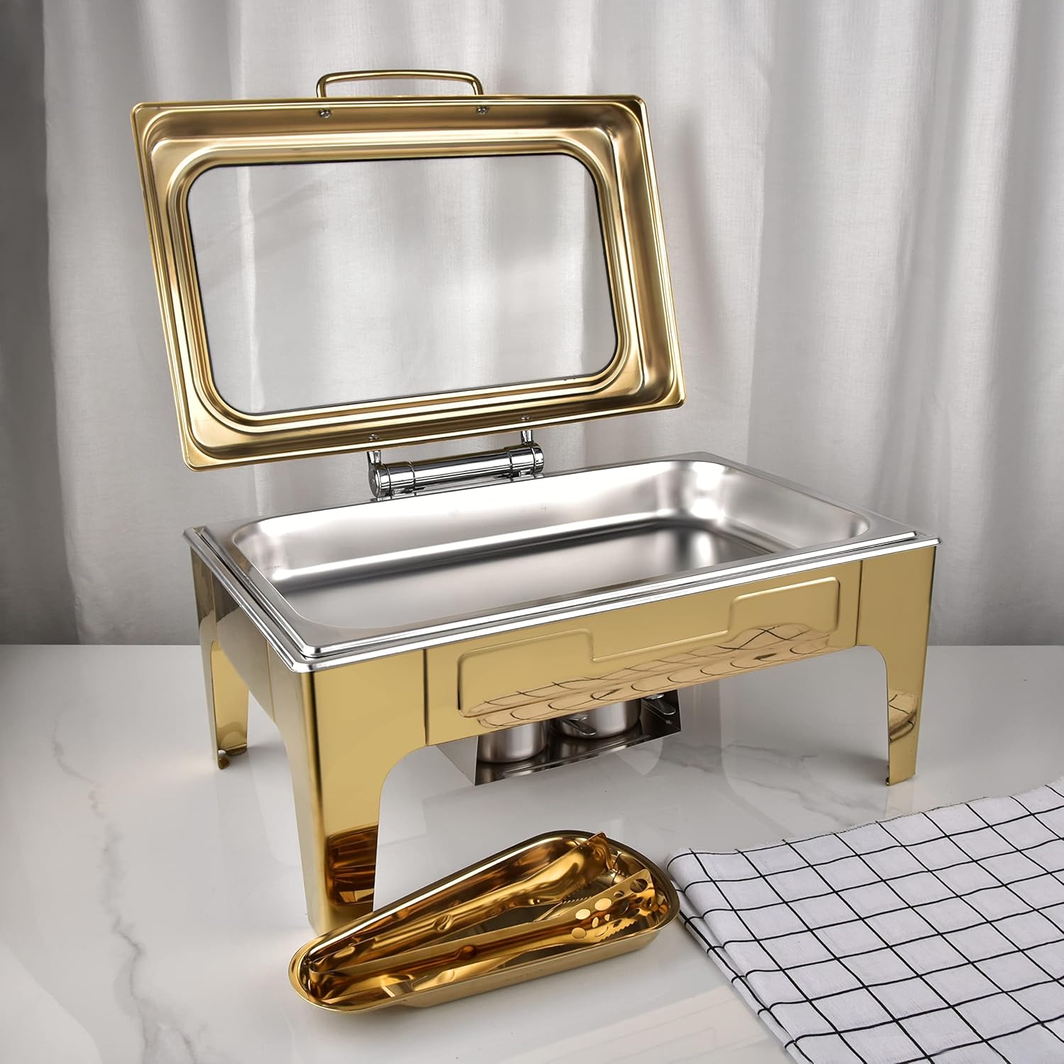 Amazon.com: HONHPD 10L Gold Stainless Steel Buffet Stove, Heating ...