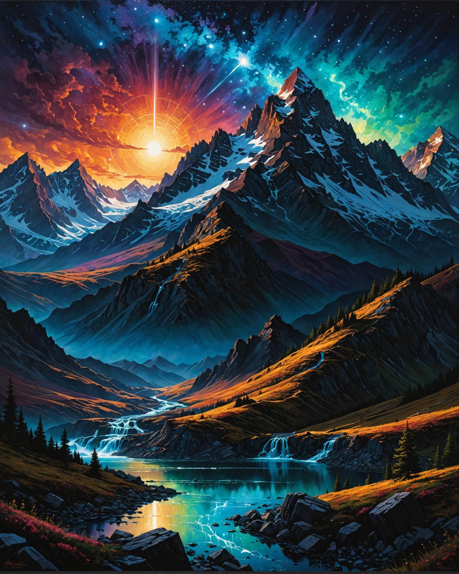 Amazon.com: Mountain Paint By Numbers Kit For Adults Beginner Colourful ...
